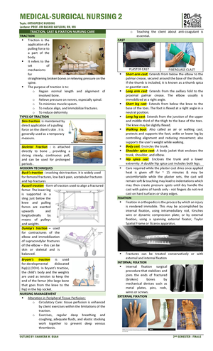 Anatomy- Musculo - good luck - MEDICAL-SURGICAL NURSING 2 Topic ...