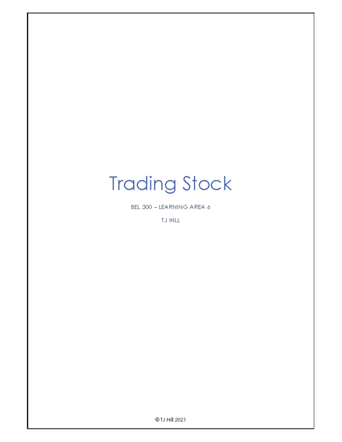 BEL 300 LA 6 - Trading Stock 2021 - Trading Stock BEL 300 – LEARNING ...