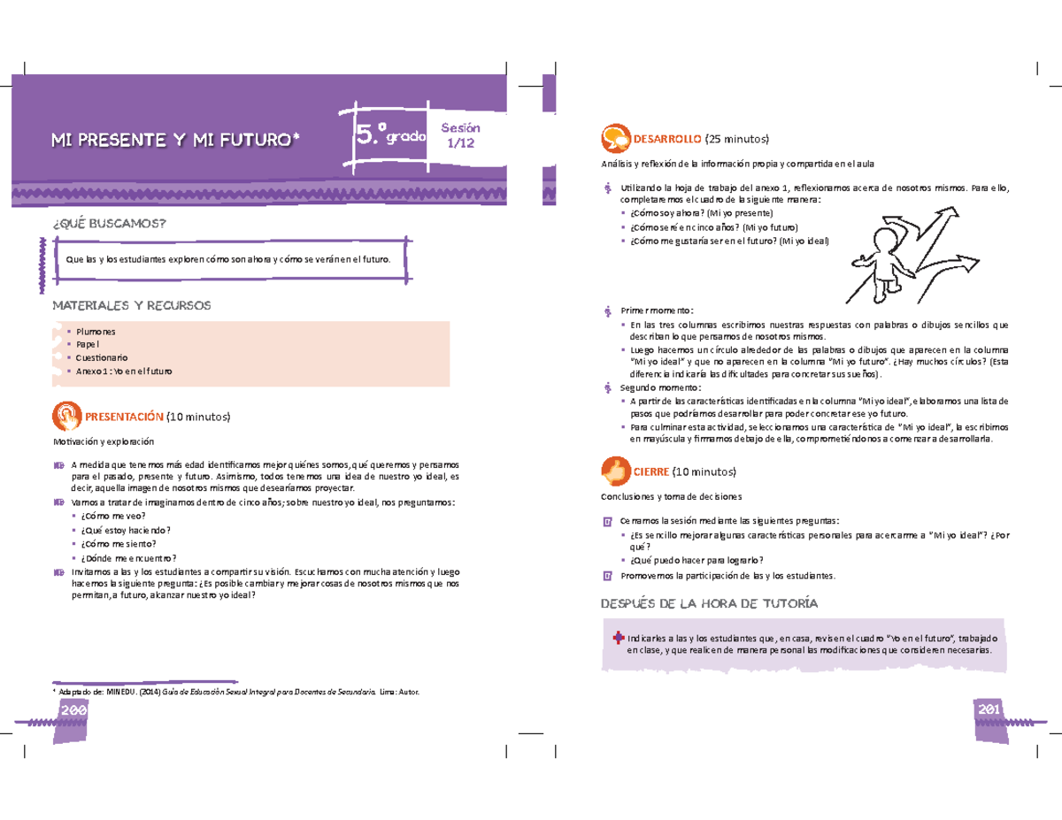 Sesion Tutoria 01 - CONOCER A LOS ADOLESCENTES - 200 Mi presente y Mi ...