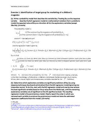 Assignment sheet - Department of Mathematics and Statistics STAT2402 Analysis of Observations ...