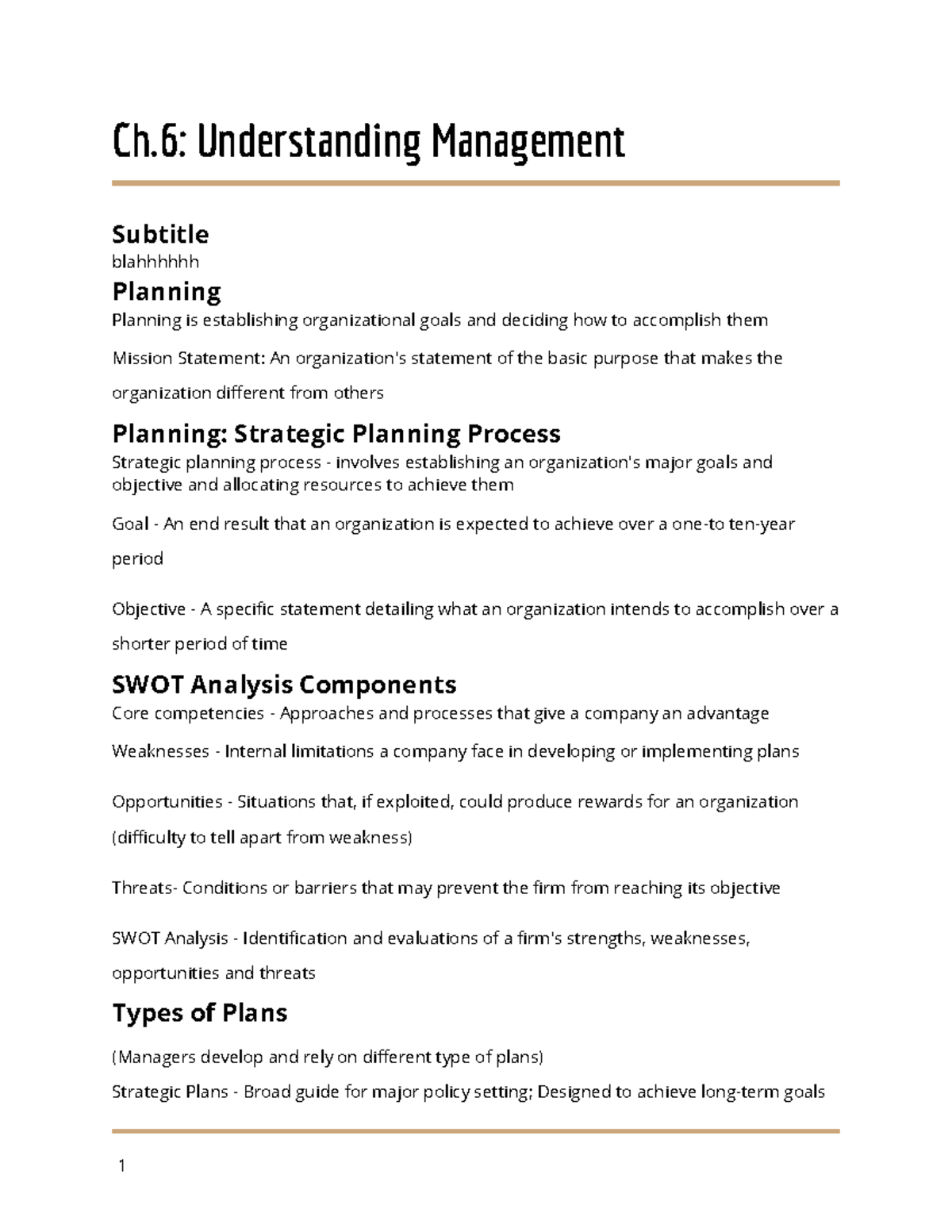 Ch.6 Understanding Management - Ch: Understanding Management Subtitle ...