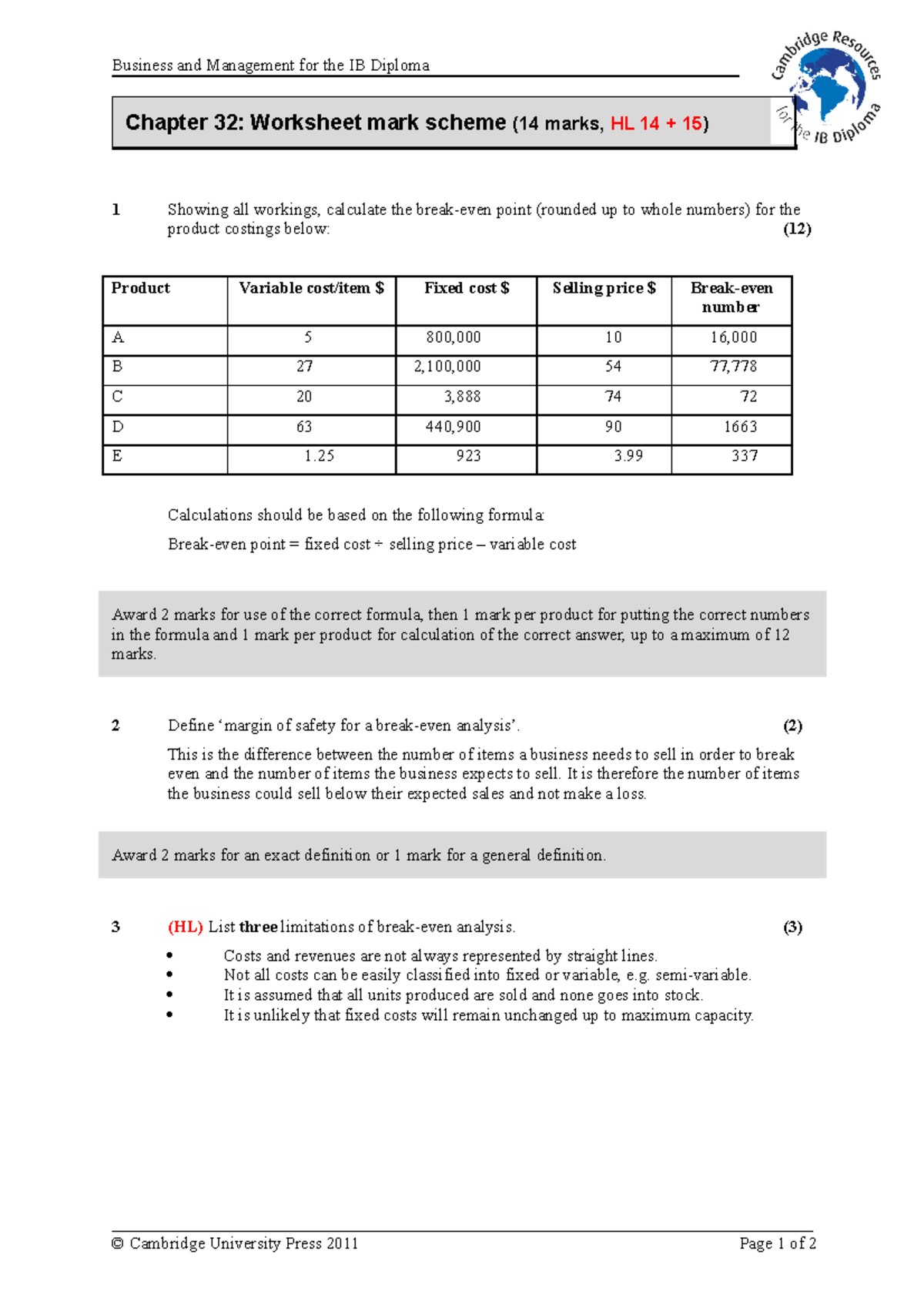 IB Bus Man 32 assessment wsmark 32 - Business and Management for the IB ...