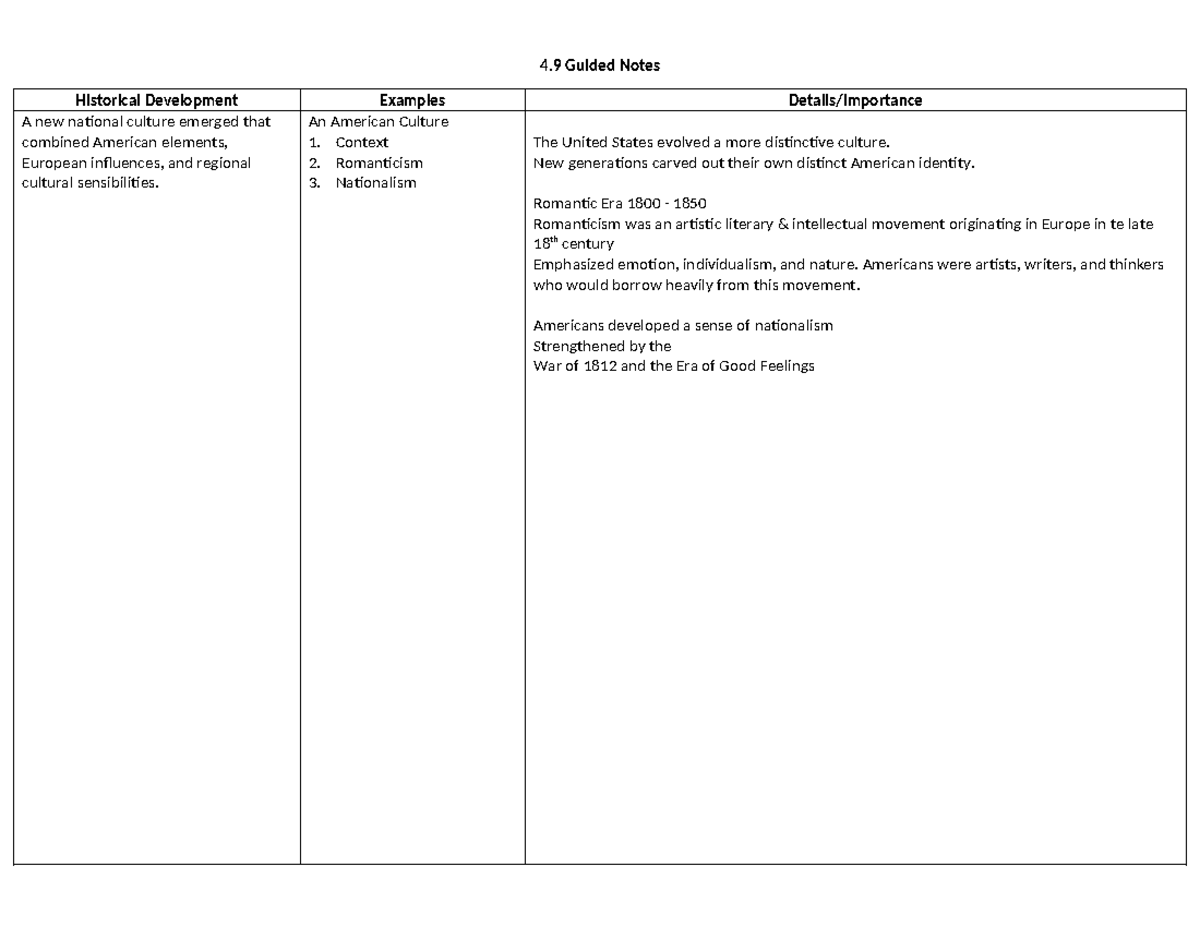 4.9 Guided Notes - ghvdjbFWAncfAJK - 4 Guided Notes Historical ...