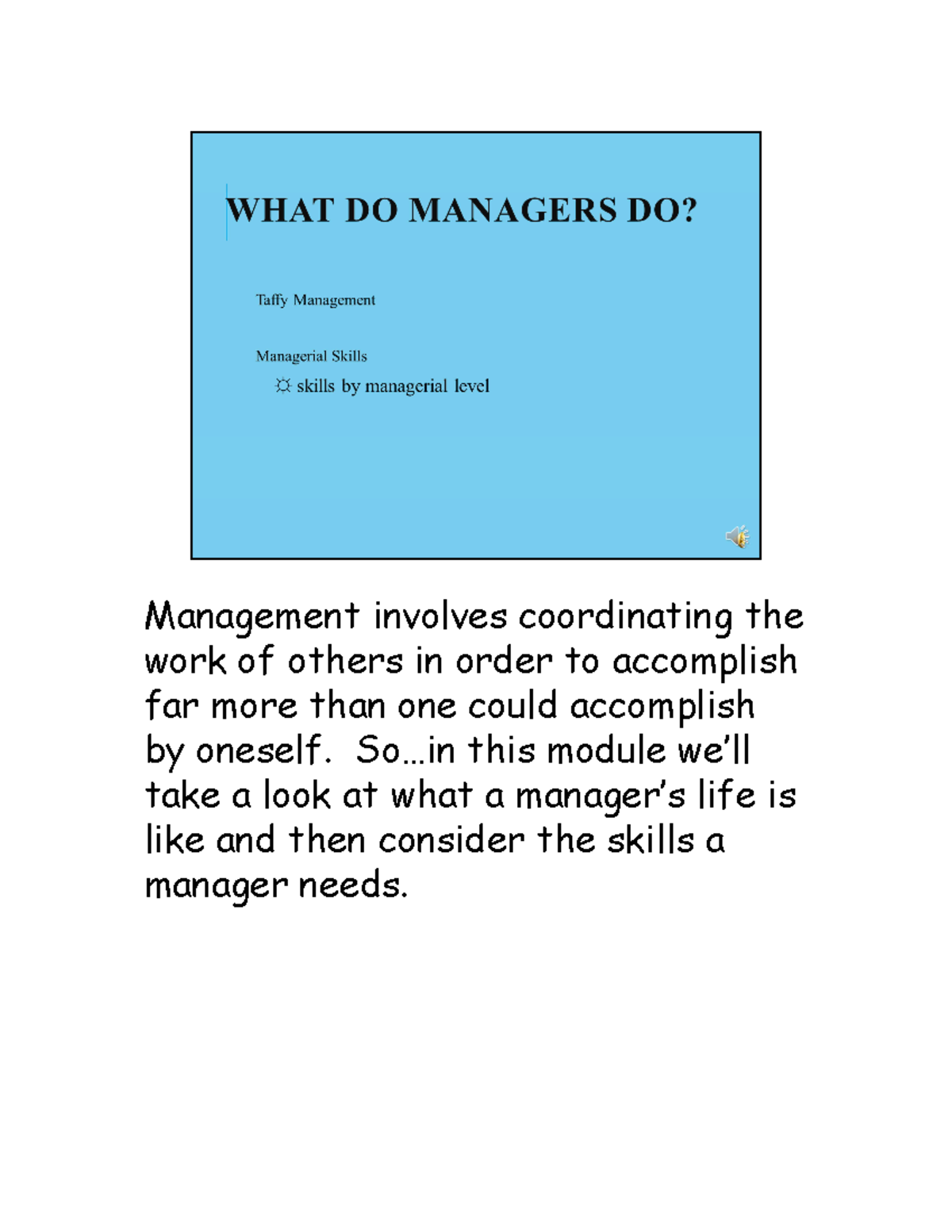 MGT Power Point - 2.what do managers do - Management involves ...