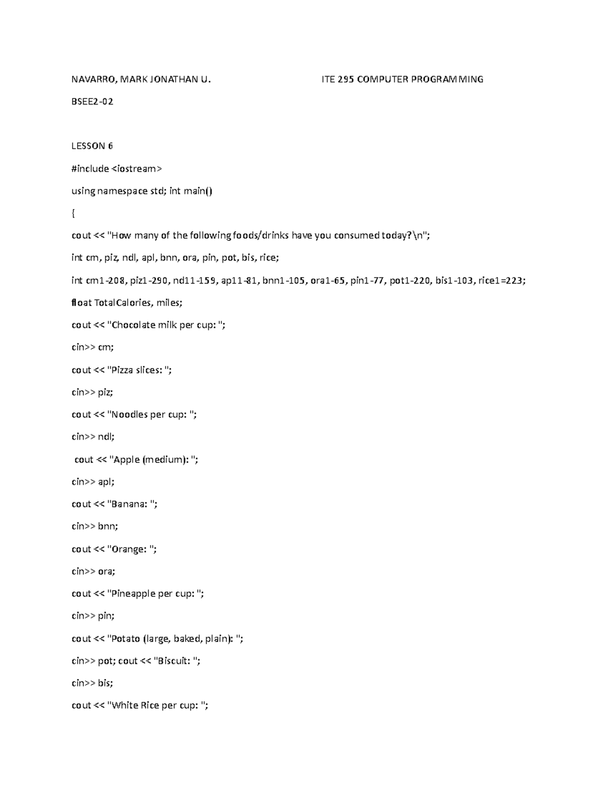 Navarro Modules 678 ITES - NAVARRO, MARK JONATHAN U. ITE 295 COMPUTER ...