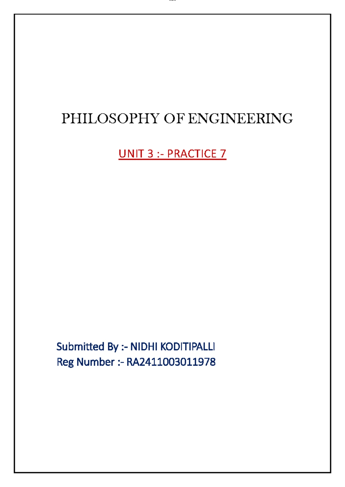 POEpractice 6 docx - philosophy of engineering - PHILOSOPHY OF ...