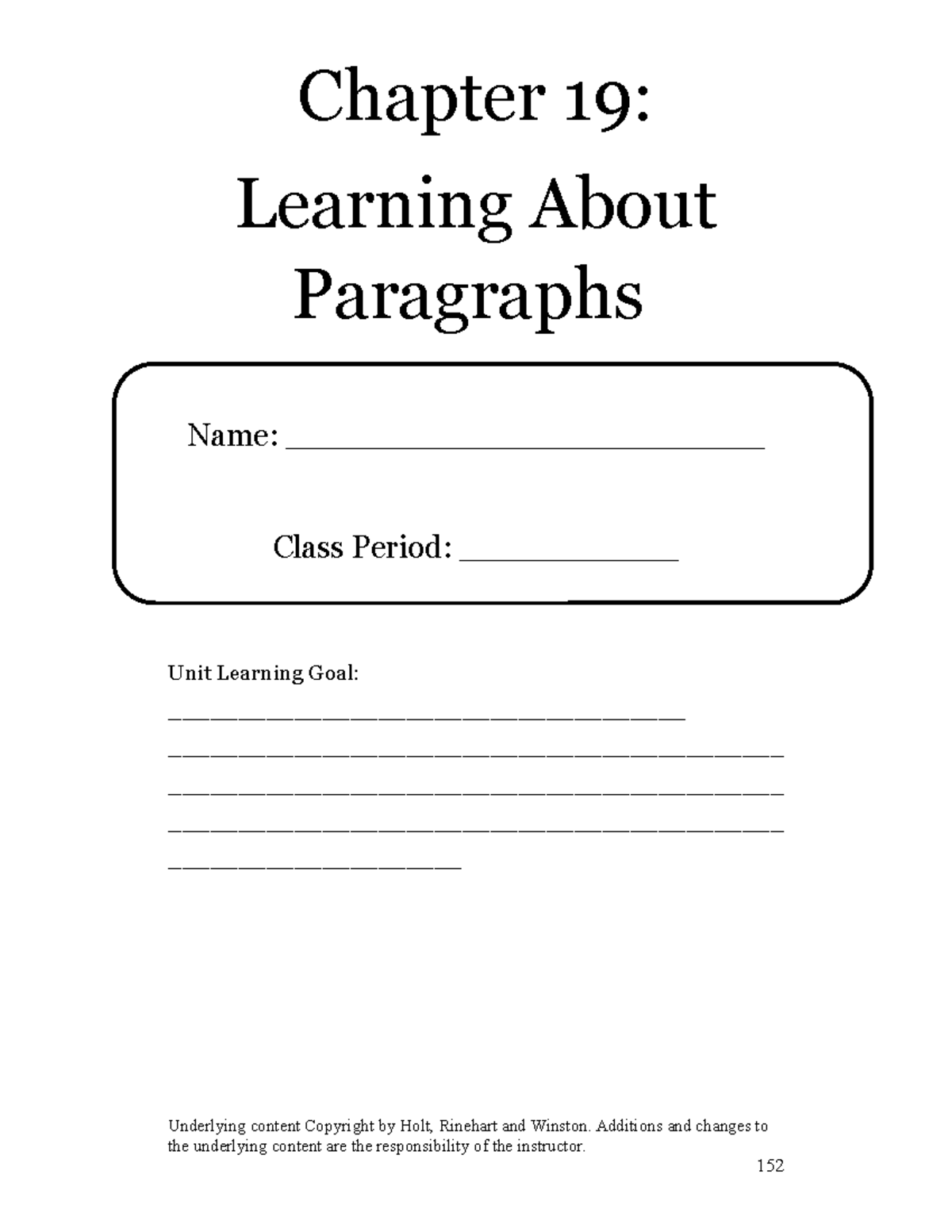 Chapter 19 Learning about paragraphs - Chapter 19: Learning About ...