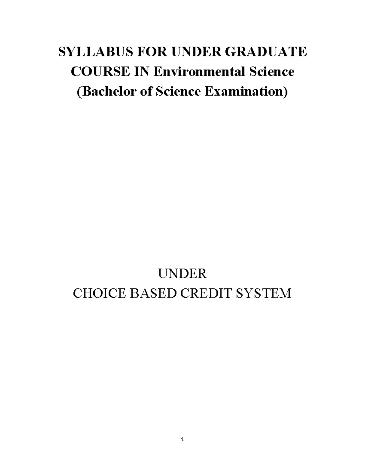 Model Syllabus Environmental Science Revised - SYLLABUS FOR UNDER ...