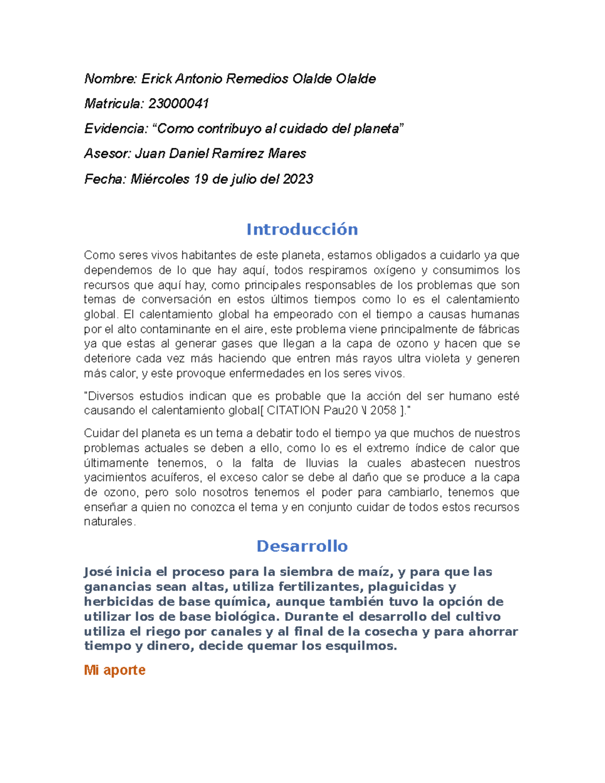 Olalde Erick Analisis Caso Jose - Nombre: Erick Antonio Remedios Olalde ...