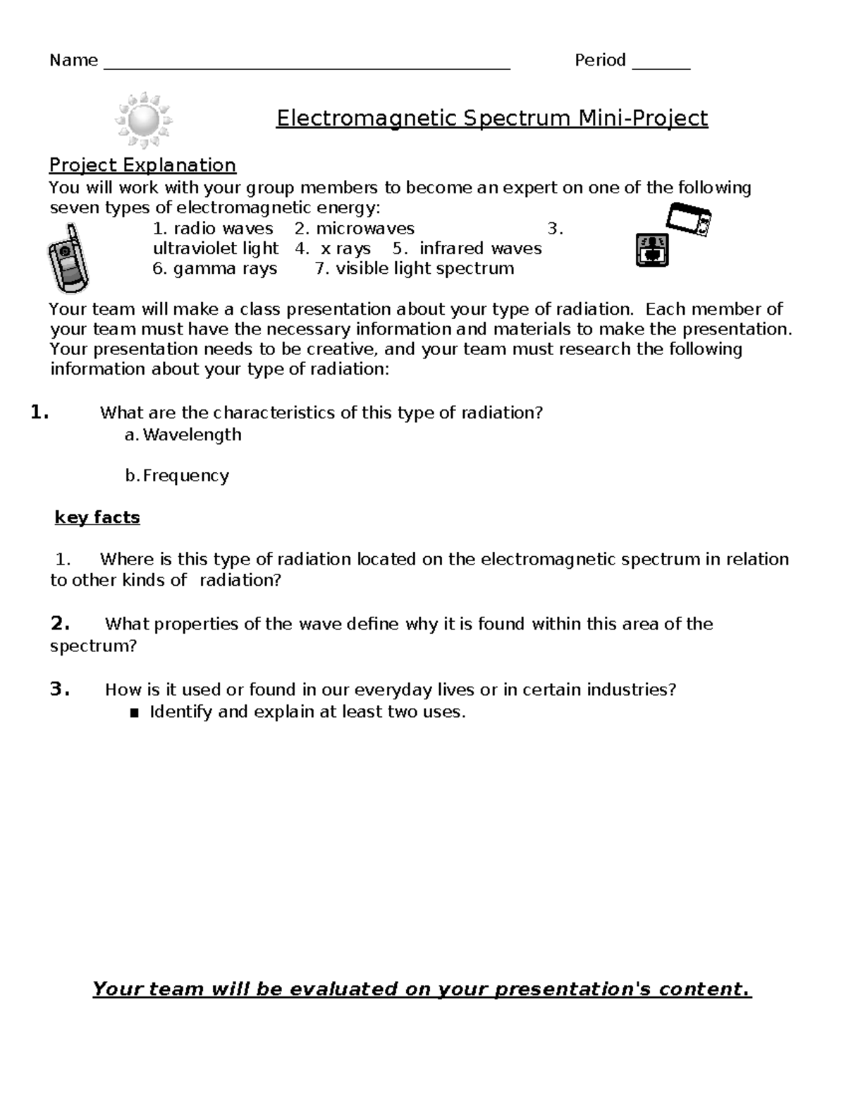 EM Spectrum Project i Movie Instructions and Rubric - Copy - Copy ...