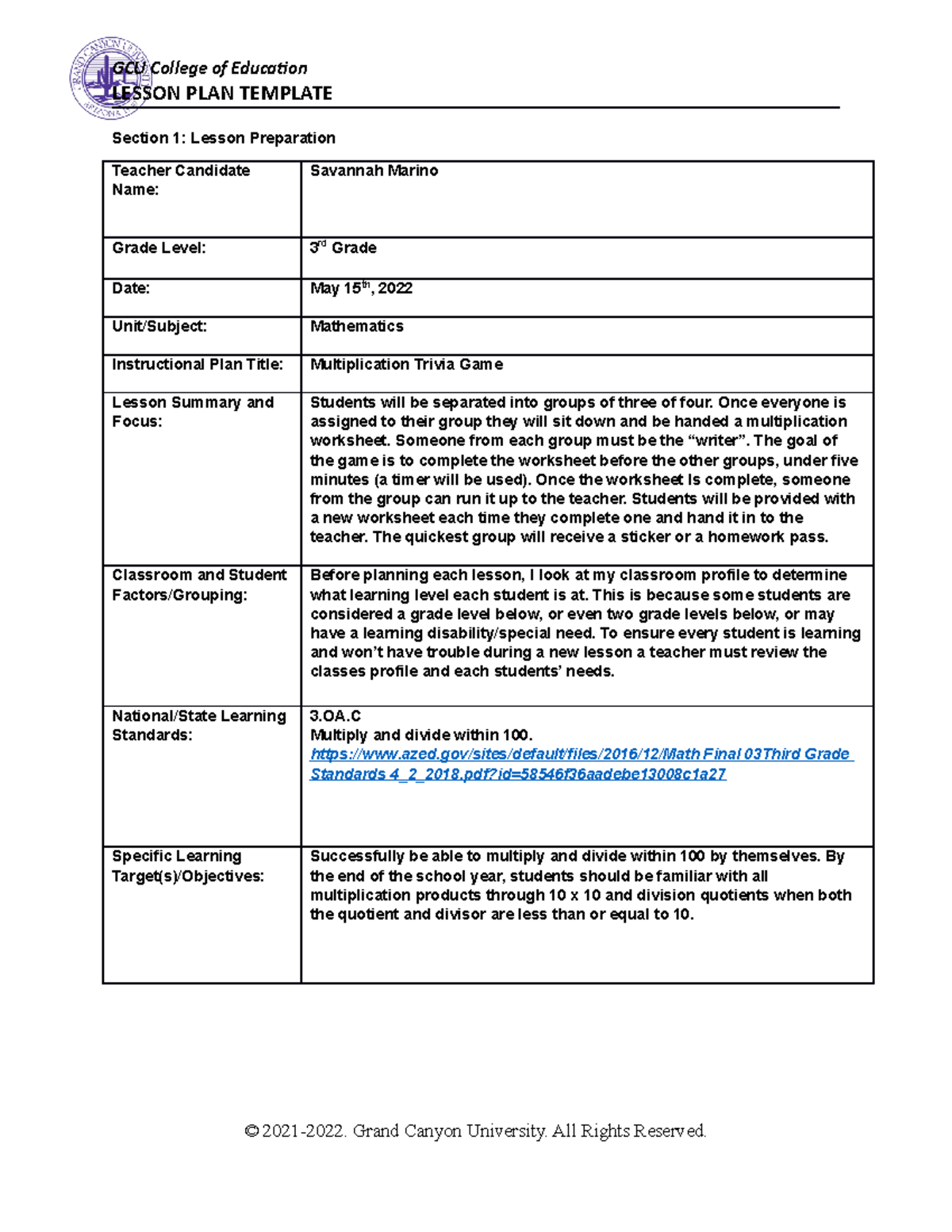 Spd470 week 4 lesson plan temp - LESSON PLAN TEMPLATE Section 1: Lesson ...
