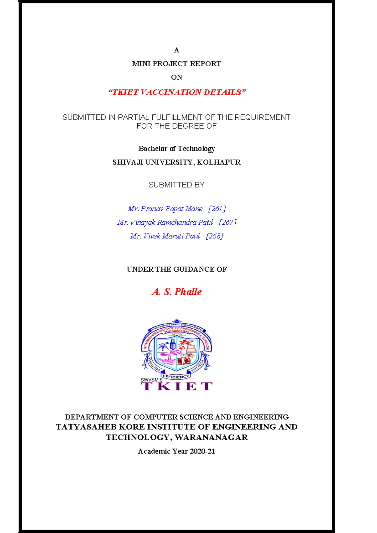 G2 Mini Project Report - ####### A ####### MINI PROJECT REPORT ...