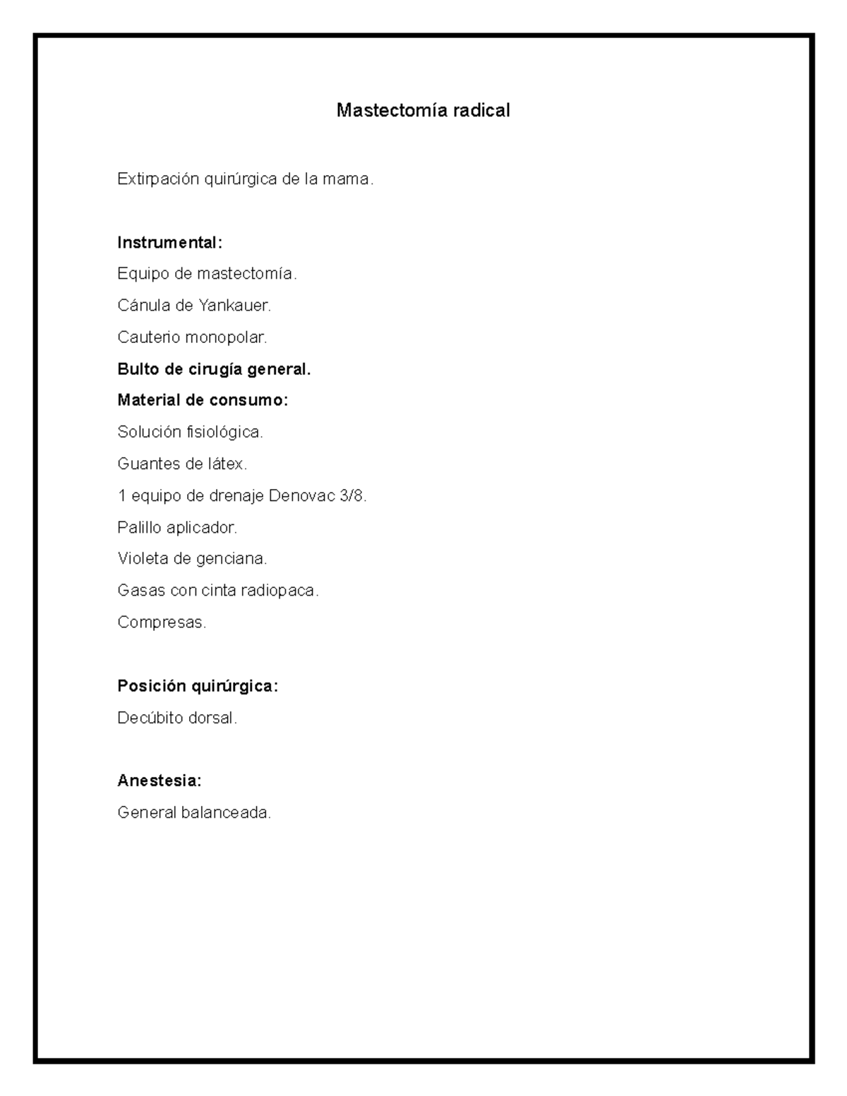 Mastectomía radical - TECNICA QUIRURGICA - Mastectomía radical ...