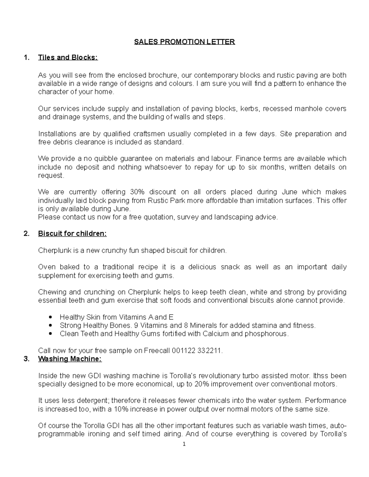 Introducing Products and Services - SALES PROMOTION LETTER Tiles and ...