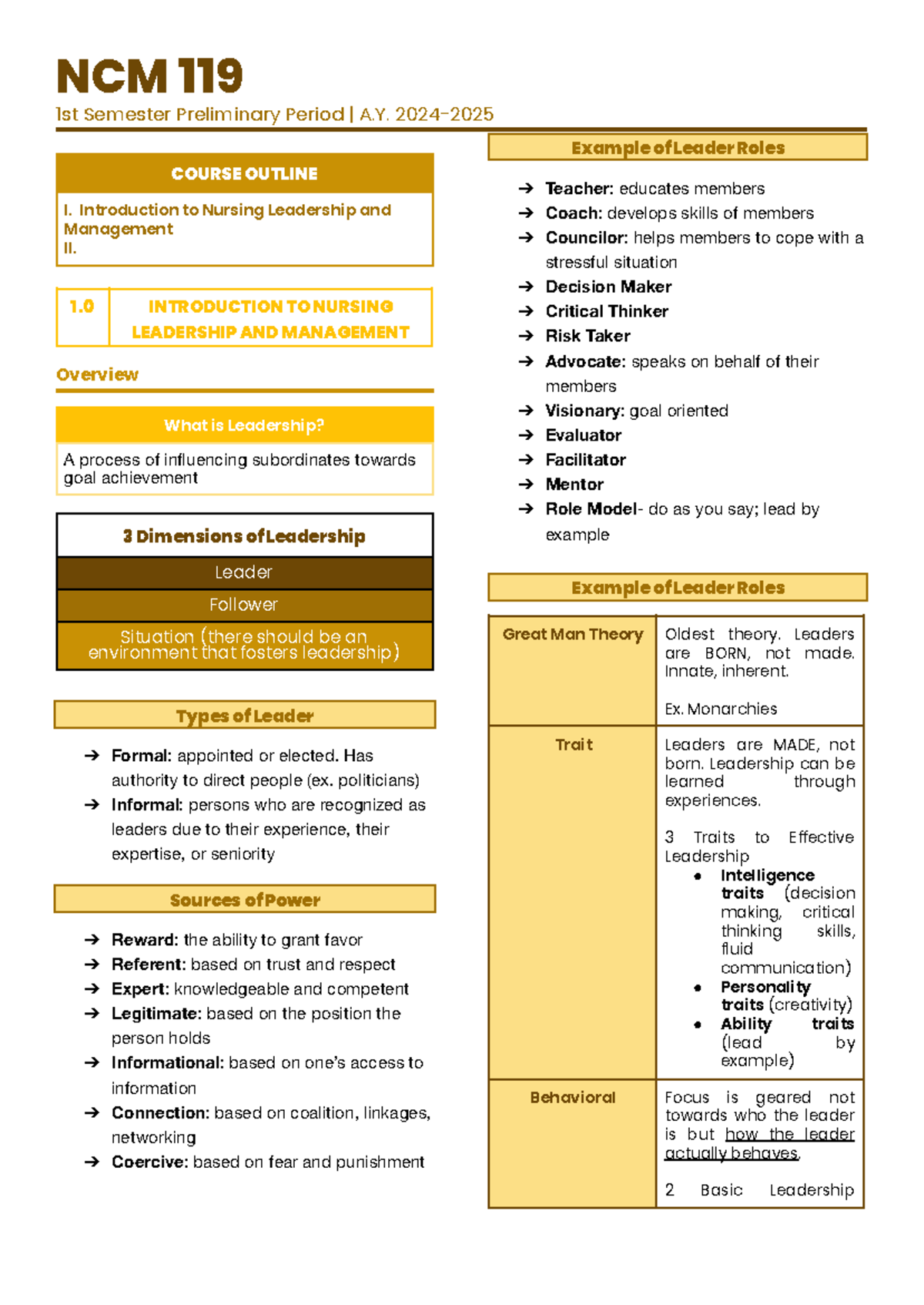 NCM 119 08-15-2024 - Lecture notes - NCM 119 1st Semester Preliminary ...