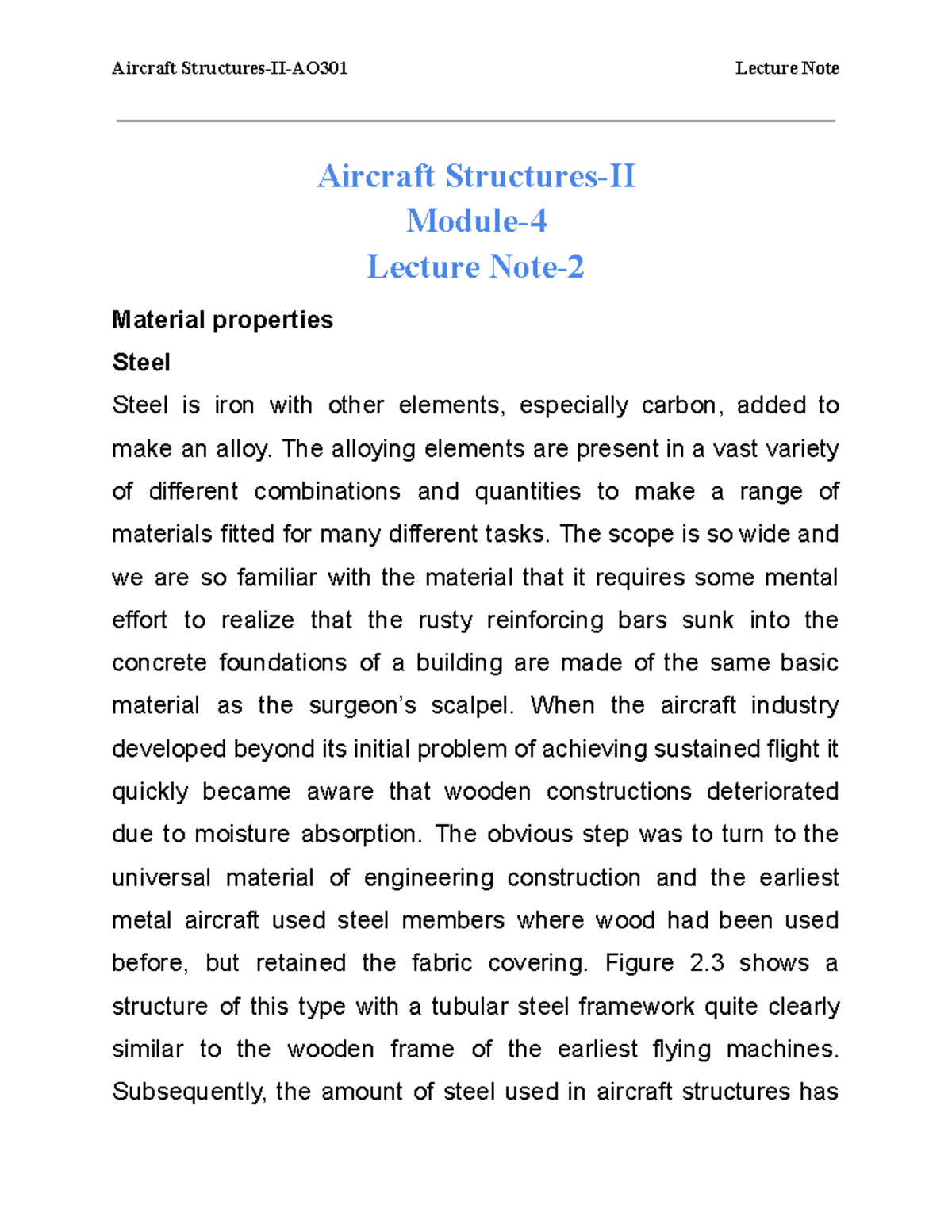Aircraft Structures-II Module 4 Lecture Note 2 - Aircraft Structures-II ...