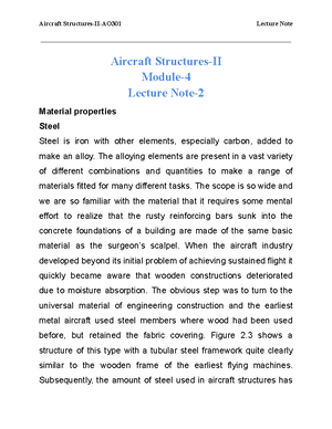 Aircraft Structures-II Module 2 Lecture Note 2 - Aircraft Structures-II Module- Lecture Note ...
