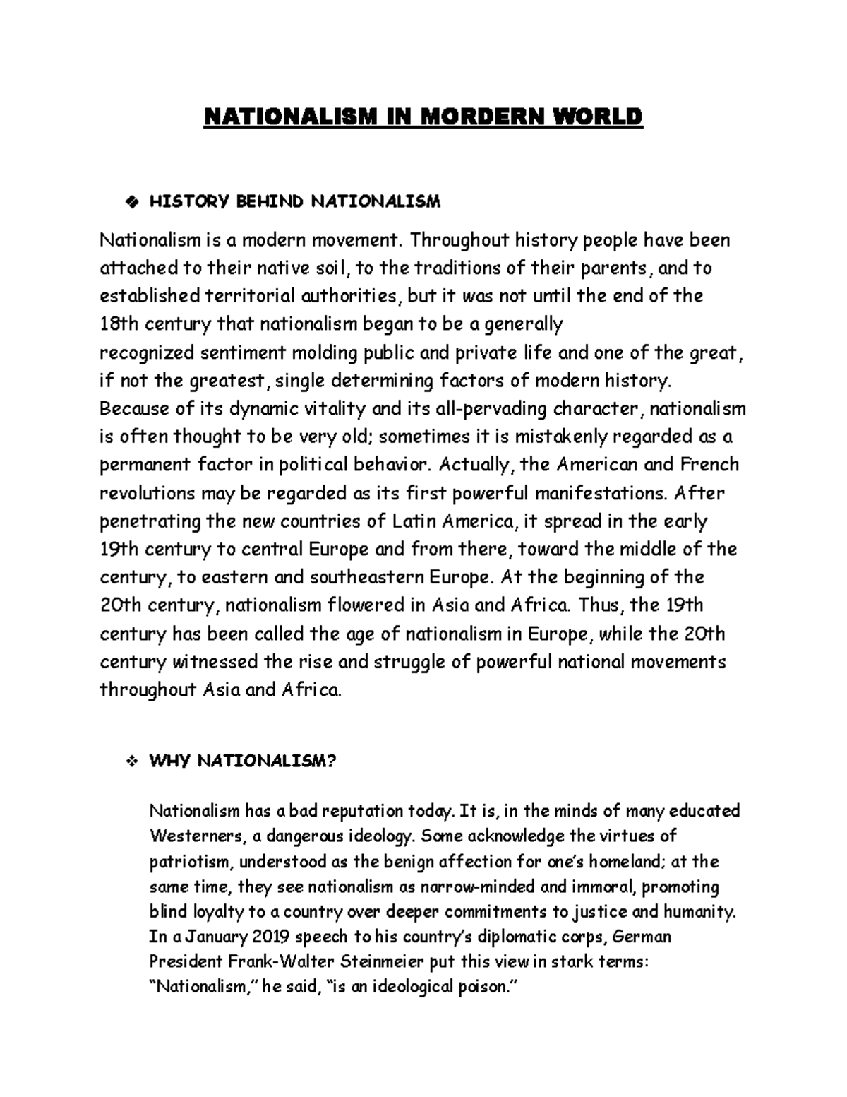 Nationalism IN Mordern World - NATIONALISM IN MORDERN WORLD HISTORY ...