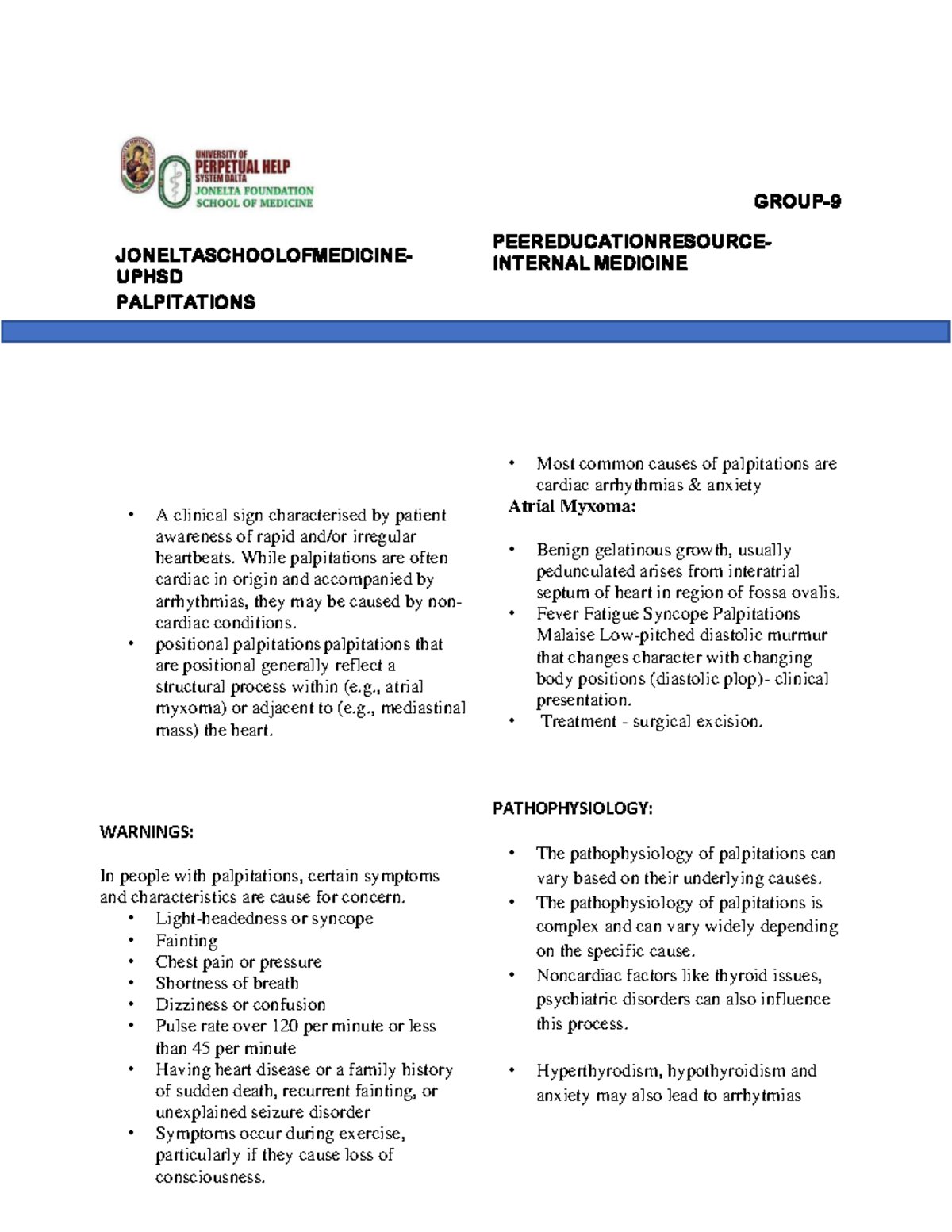 Palpitations - Summary Harrison's Principles of Internal Medicine ...