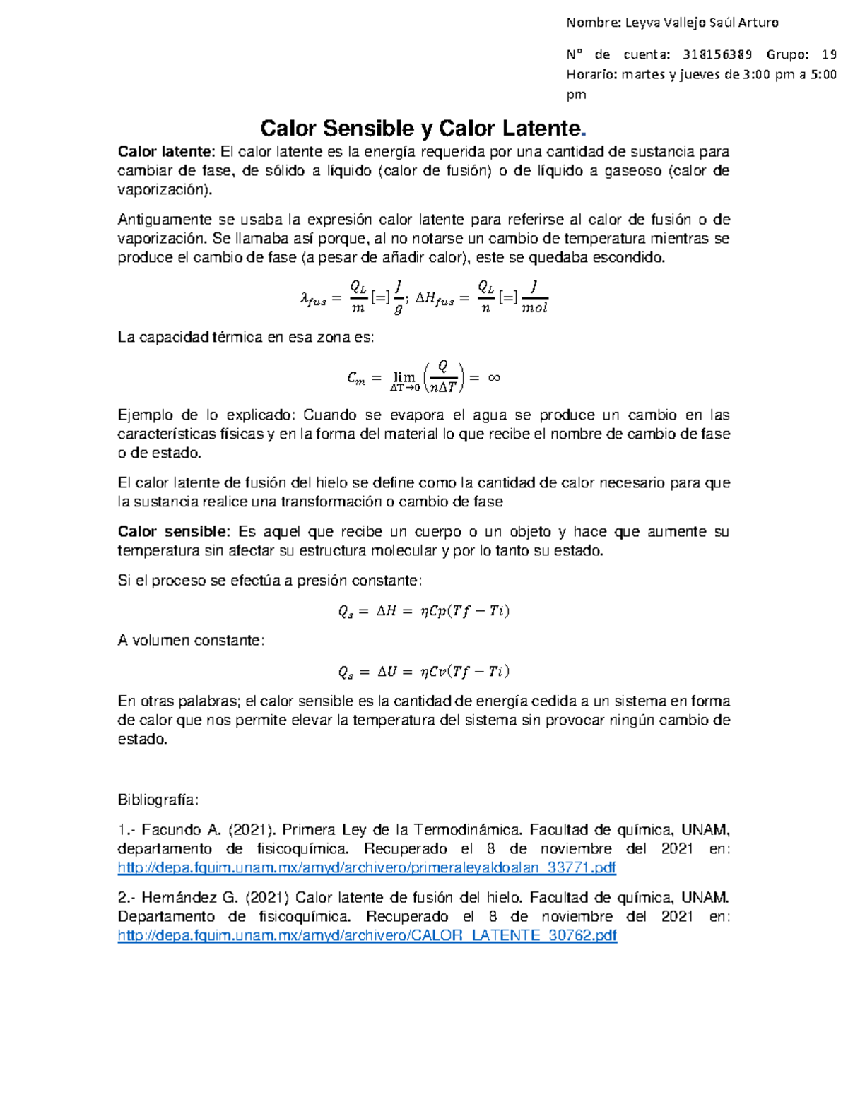 Calor Sensible y Calor Latente Leyva Vallejo Saul Arturo grupo 19 ...