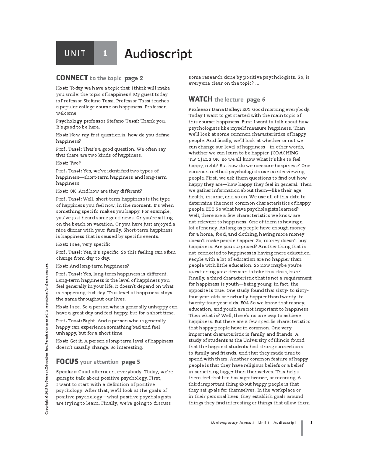 CONT TP LVL1 0648 U01 SB Audio - Contemporary Topics 1 Unit 1 ...