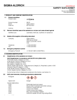 Sodium Chloride SDS-1 - SDS of chemicals - SIGMA-ALDRICH sigma-aldrich ...