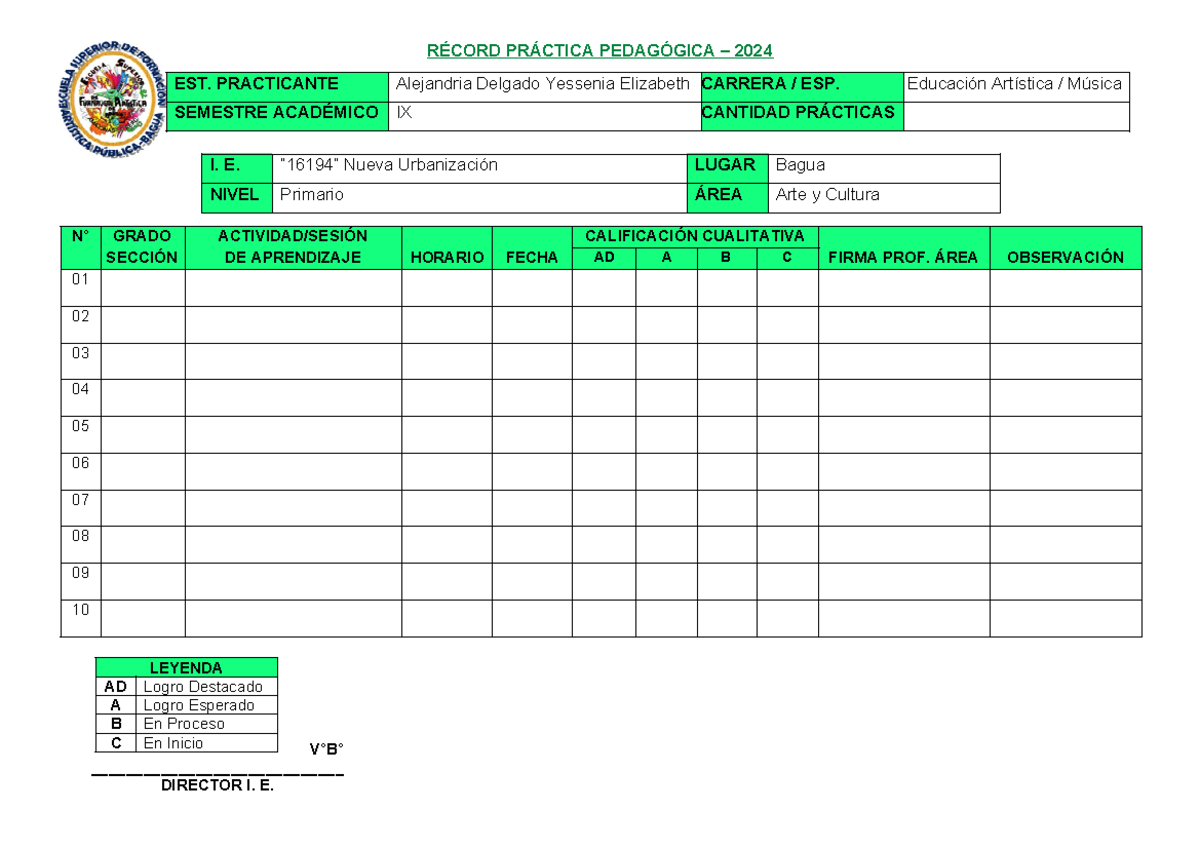 4.-Hoja-Record-Práctica-Pedagógica - RÉCORD PRÁCTICA PEDAGÓGICA – 2024 ...