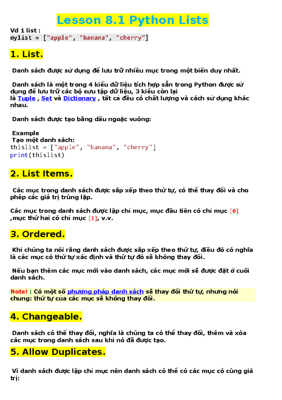 Python Tutorial 4 Lists Lesson 8 Python Lists Vd 1 List Mylist python-tutorial-4-lists-lesson-8-python-lists-vd-1-list-mylist