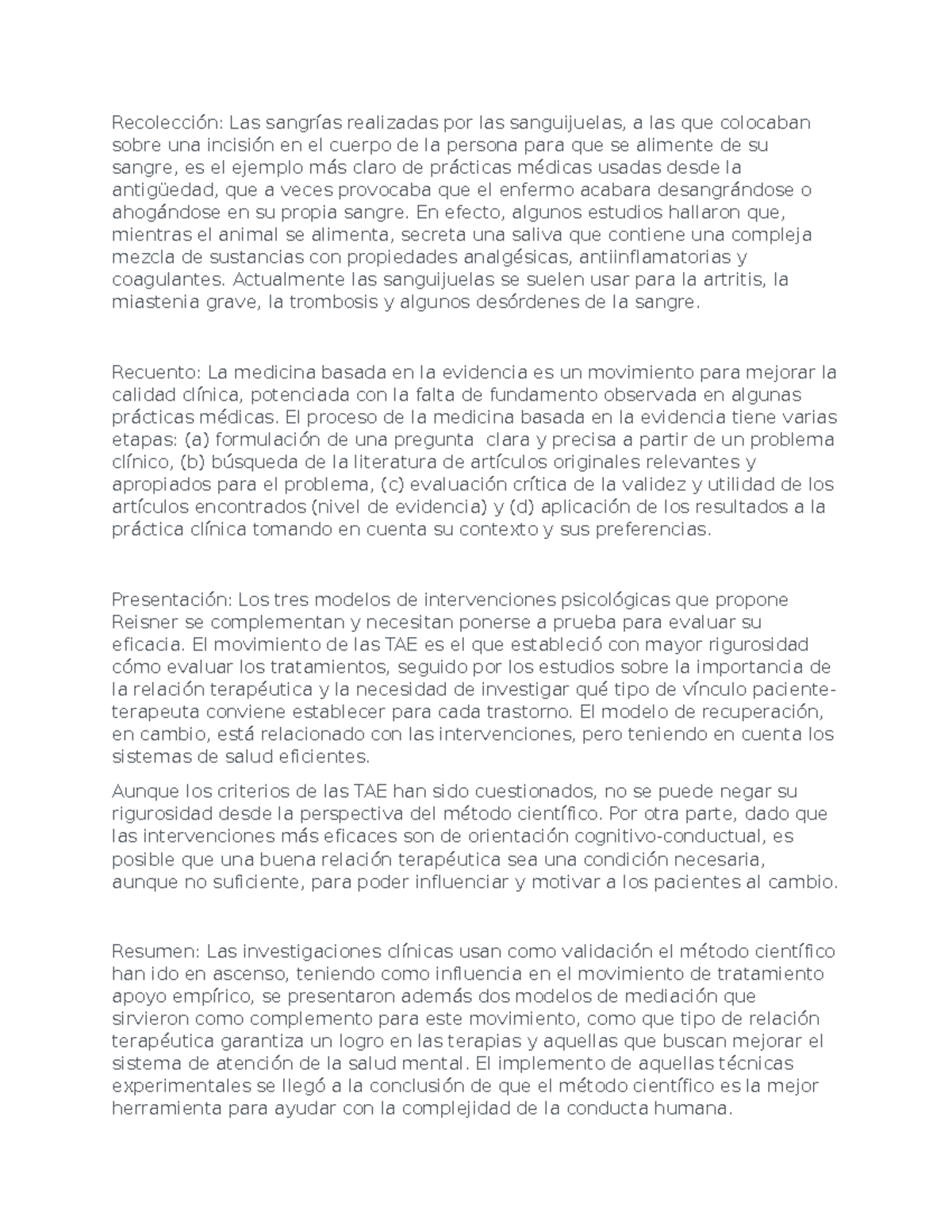 Resumen - ................................... - Recolección: Las ...