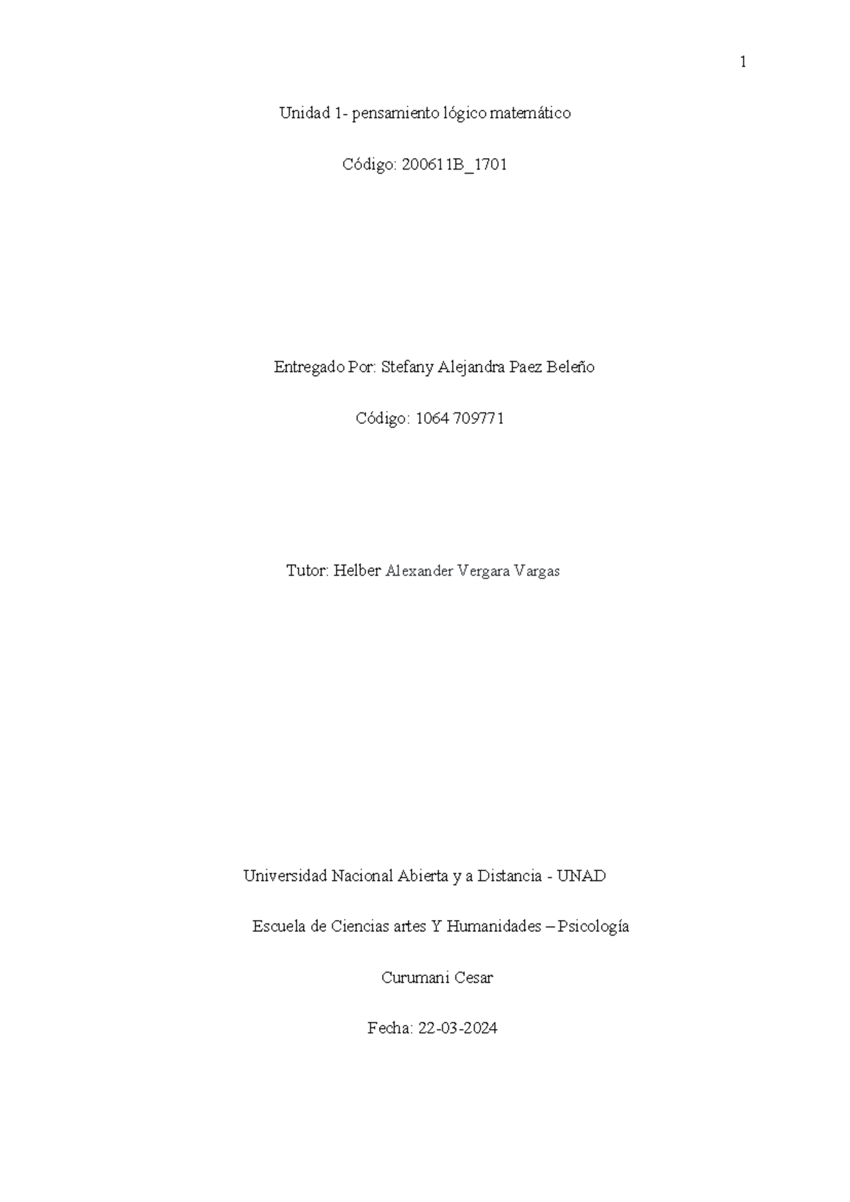 2006 11 B Tarea pensamiento logico Stefany paez beleño.docx 3 - Unidad ...