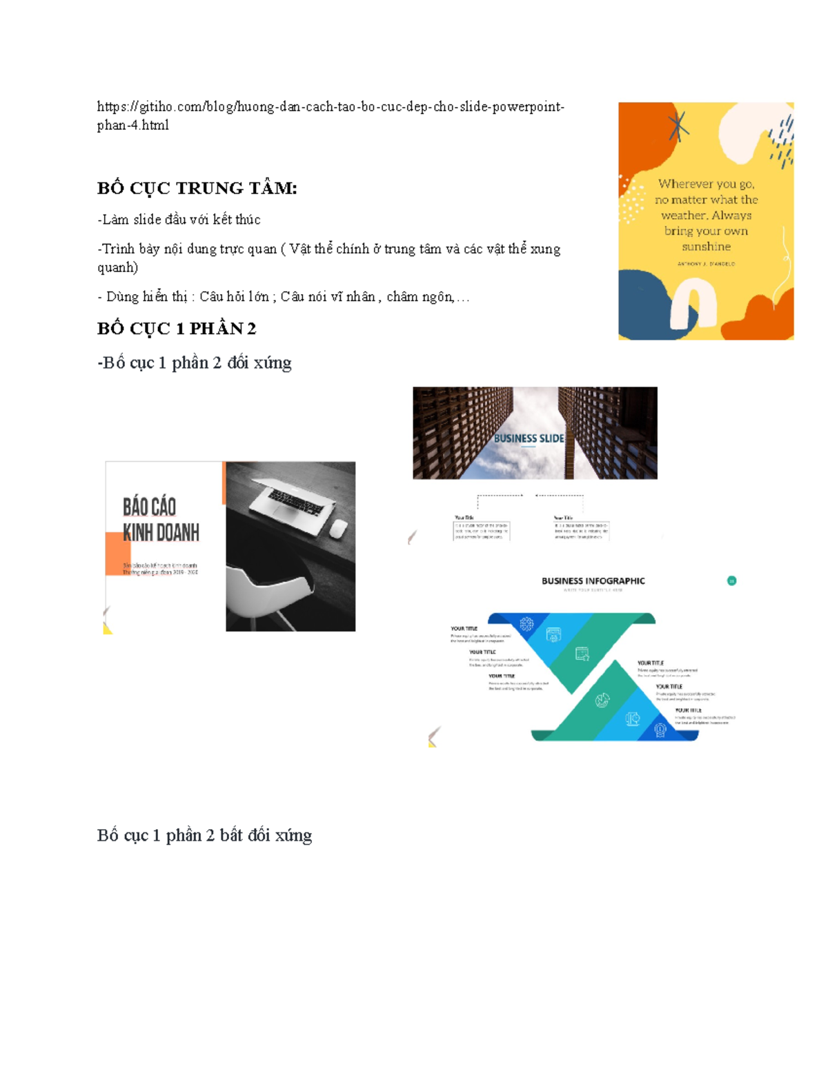 Cac dang bo cuc ppt - CÁC DẠNG BỐ CỤC PPT - - Studocu