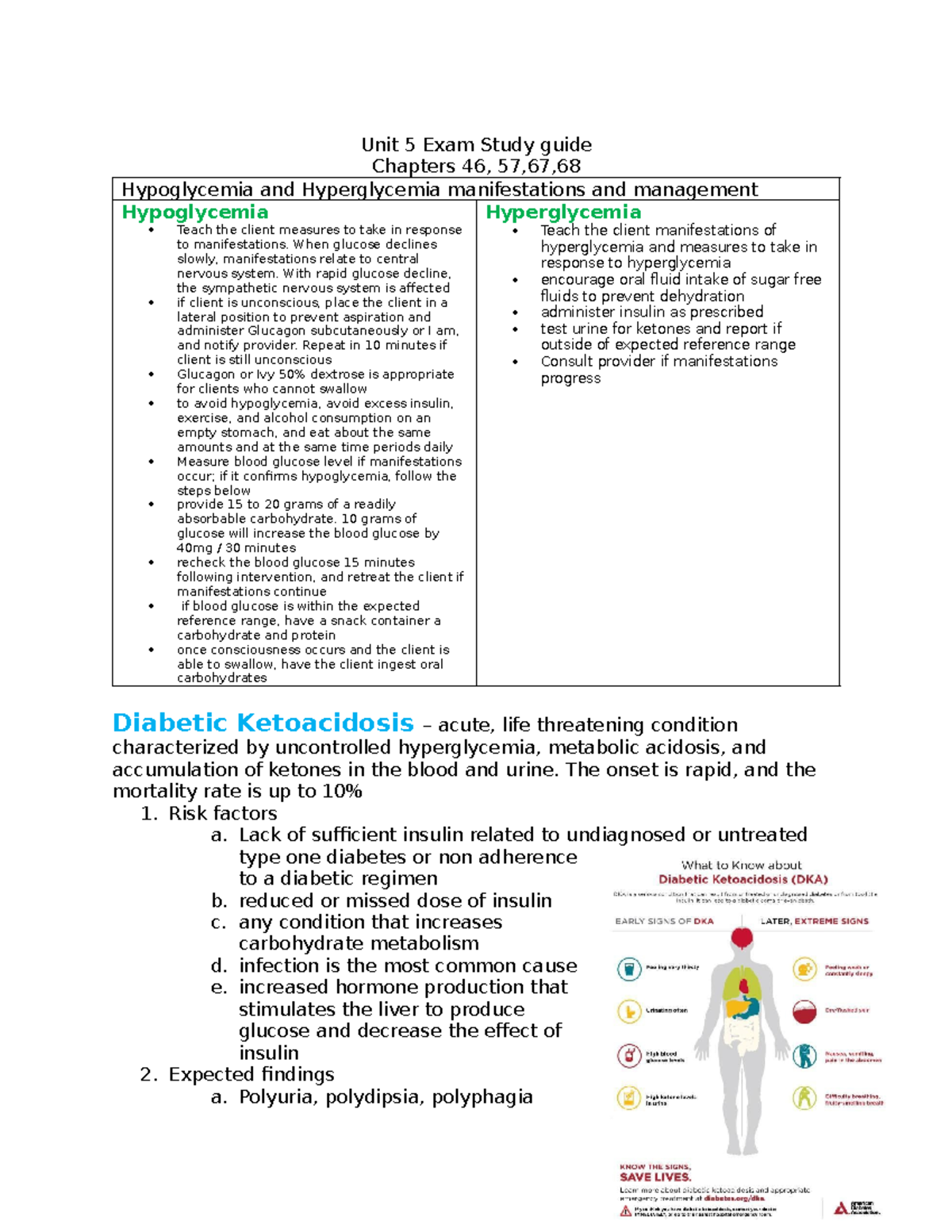 Unit 5 Exam Studyguide - Unit 5 Exam Study guide Chapters 46, 57,67 ...