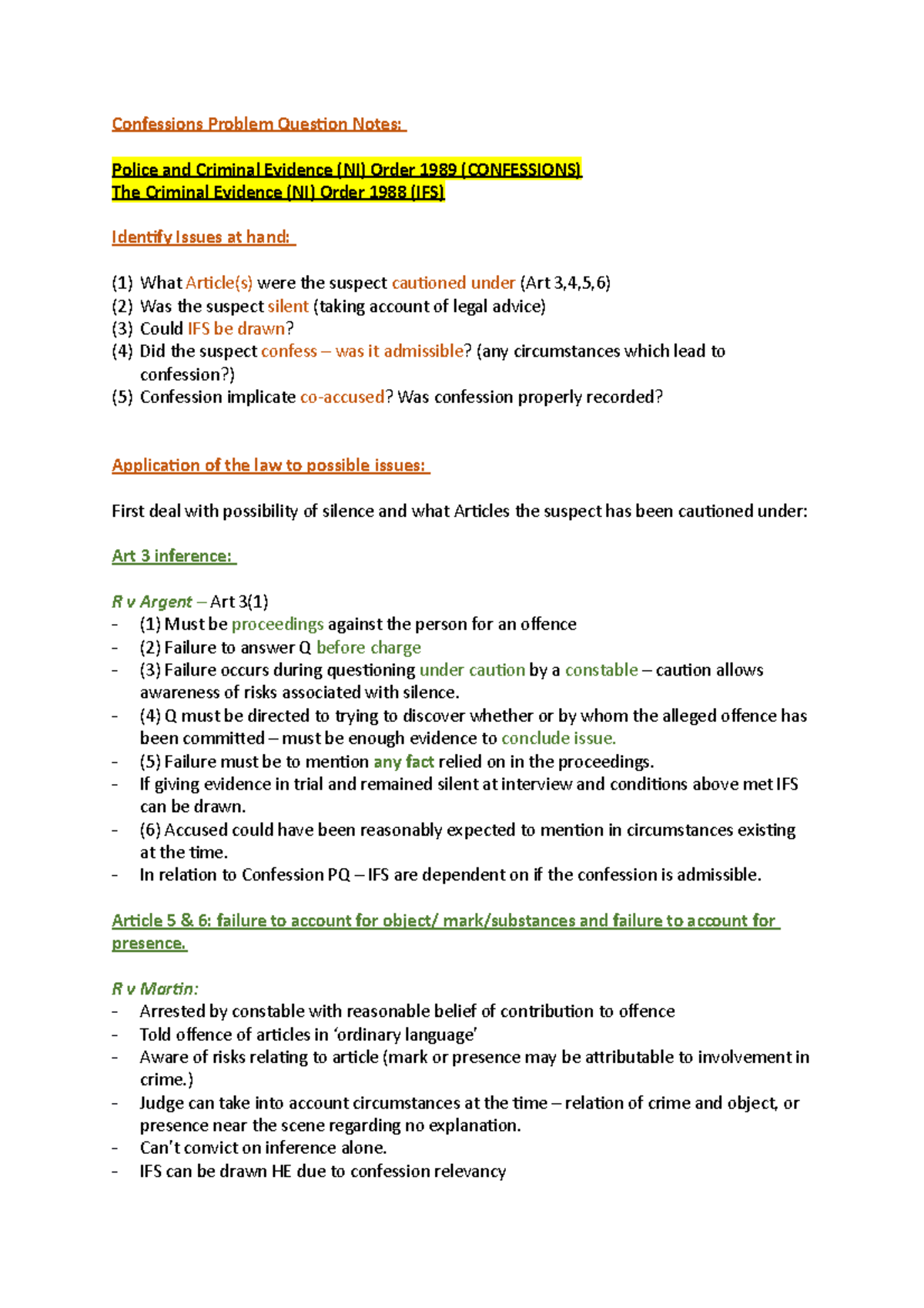 Confessions Problem Question Notes - Confessions Problem Question Notes ...