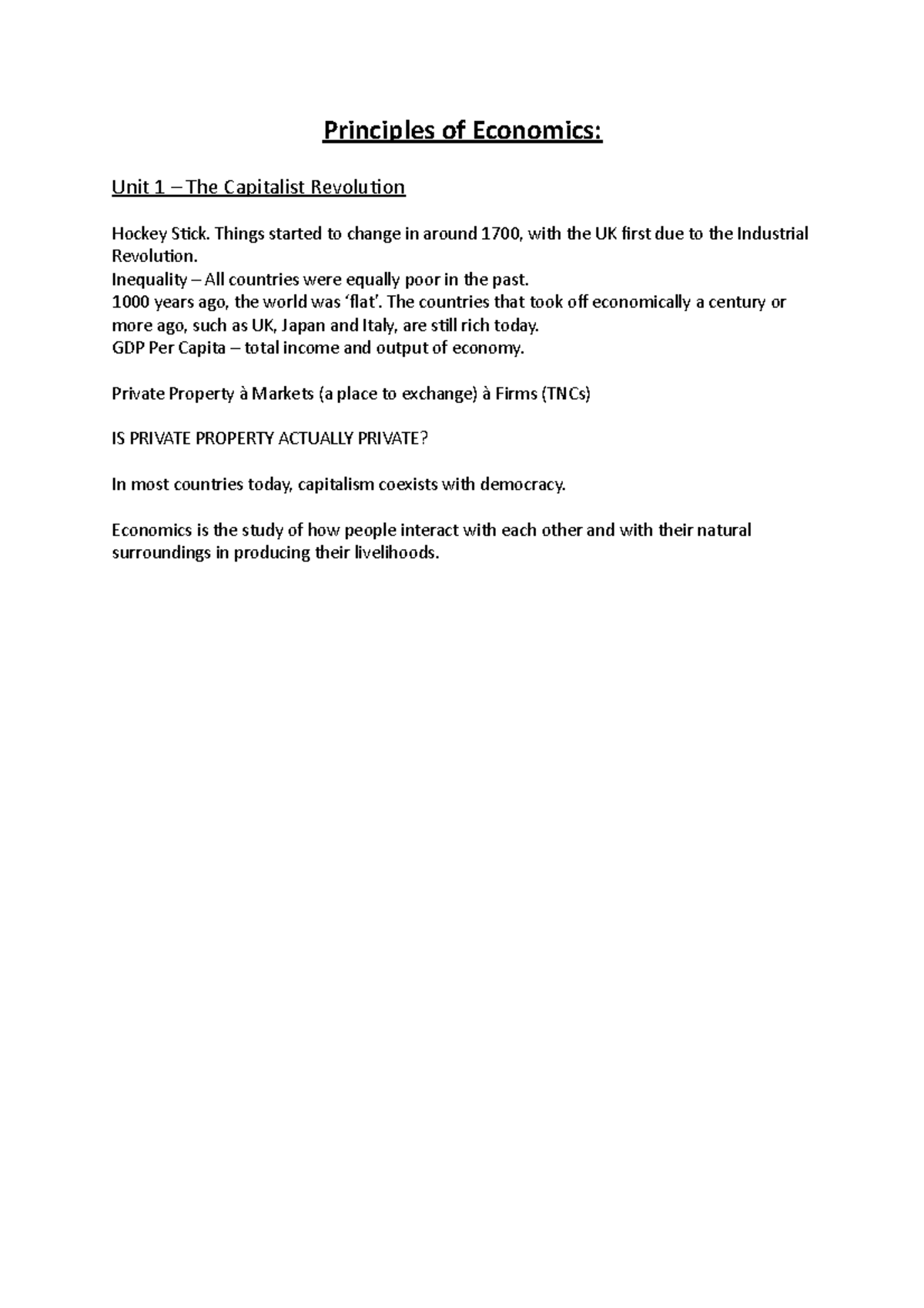 Principles of Economics - Principles of Economics: Unit 1 – The ...