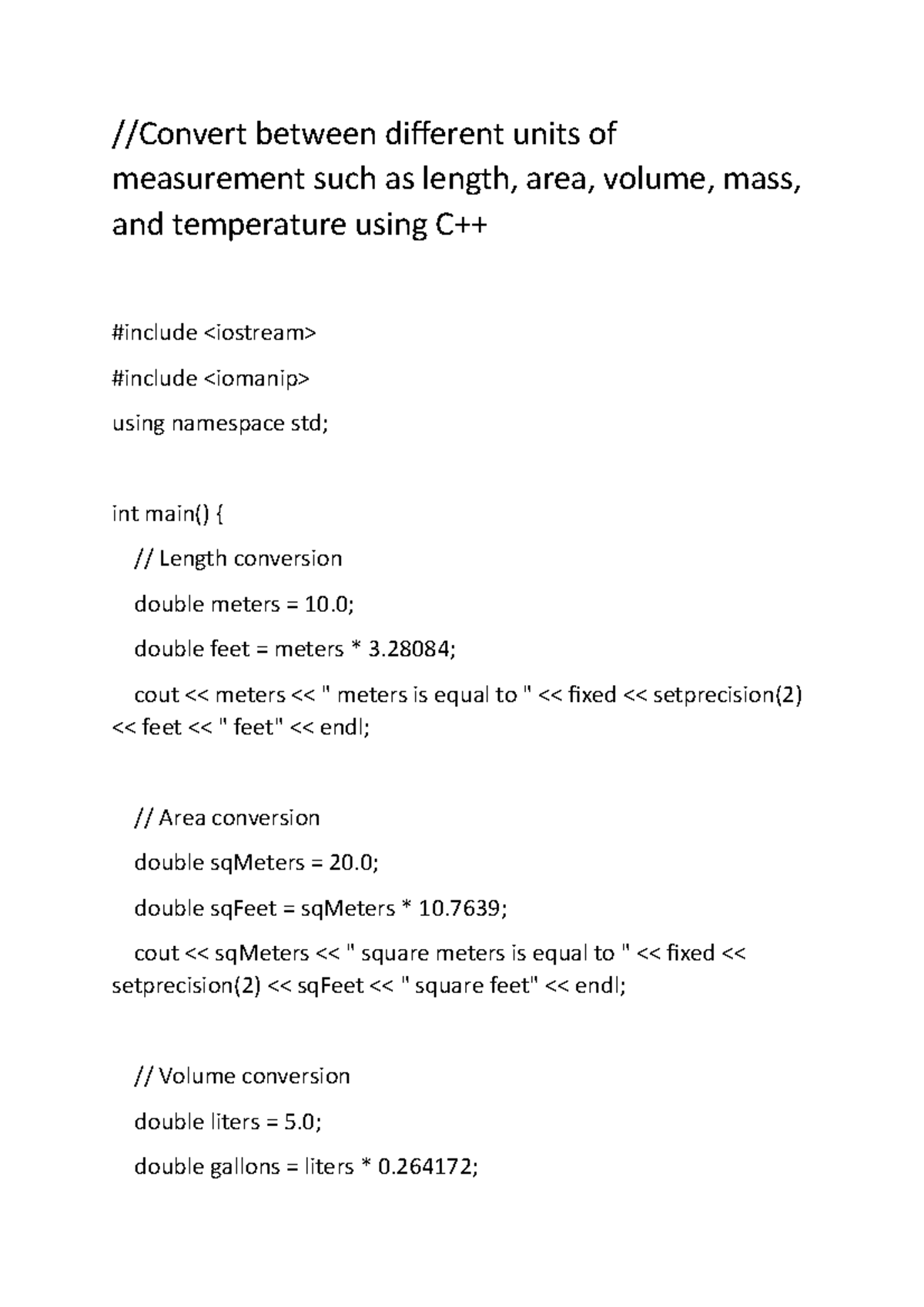 Convert between different units of measurement such as length, area ...