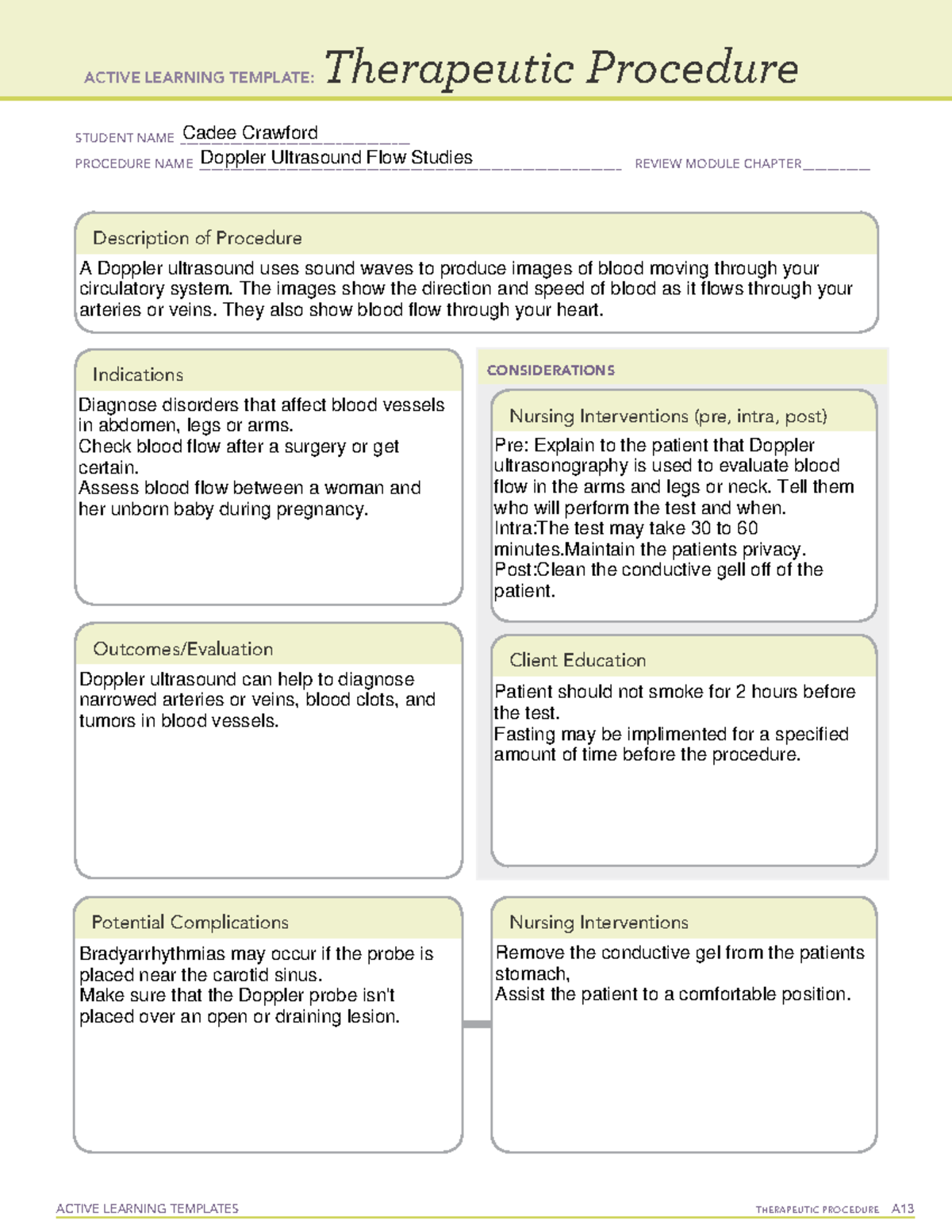 Doppler ultrasound 617 - ACTIVE LEARNING TEMPLATES THERAPEUTIC ...