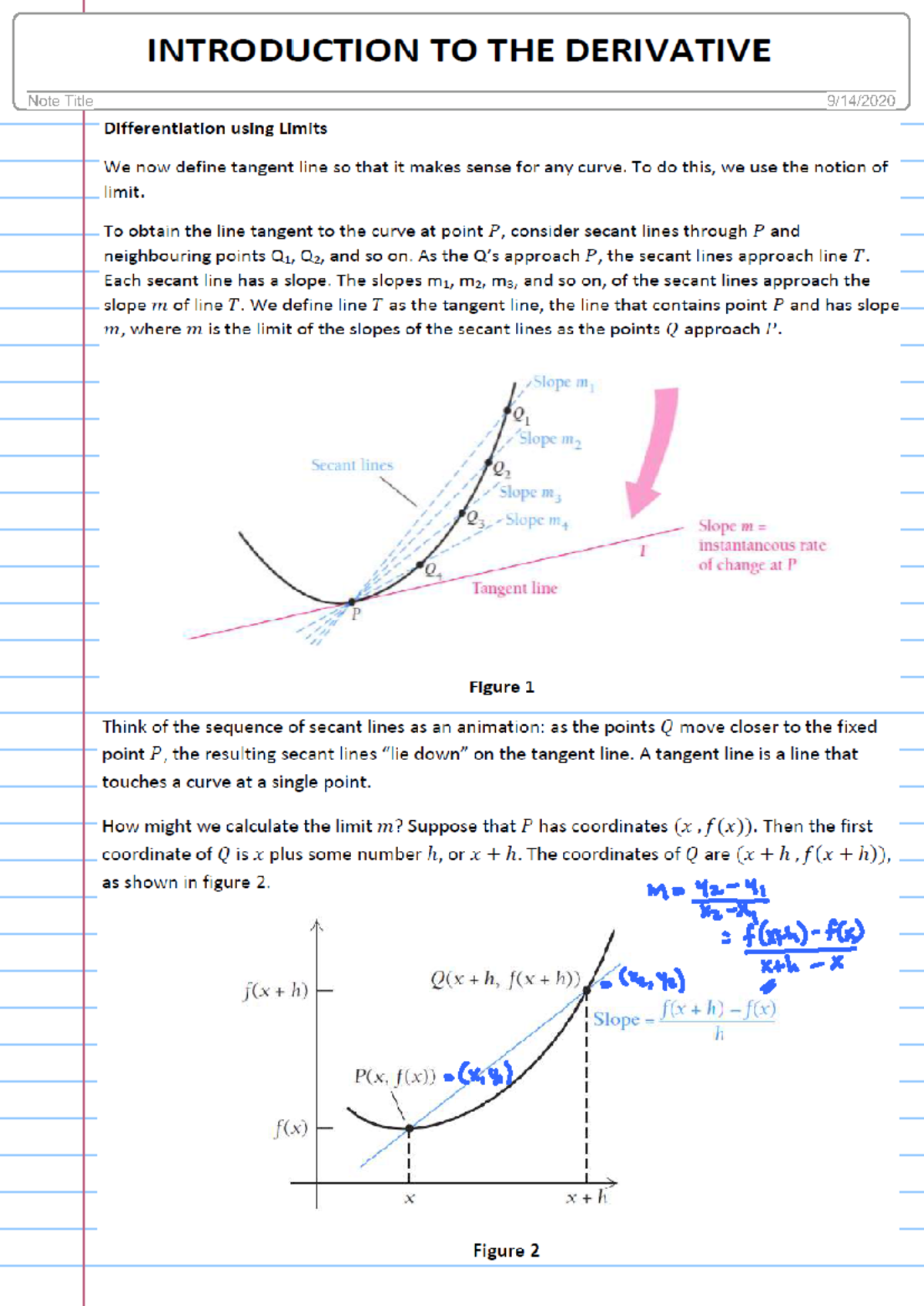 Lecture 18 - Introduction to the derivative - INTRODUCTION TO THE ...