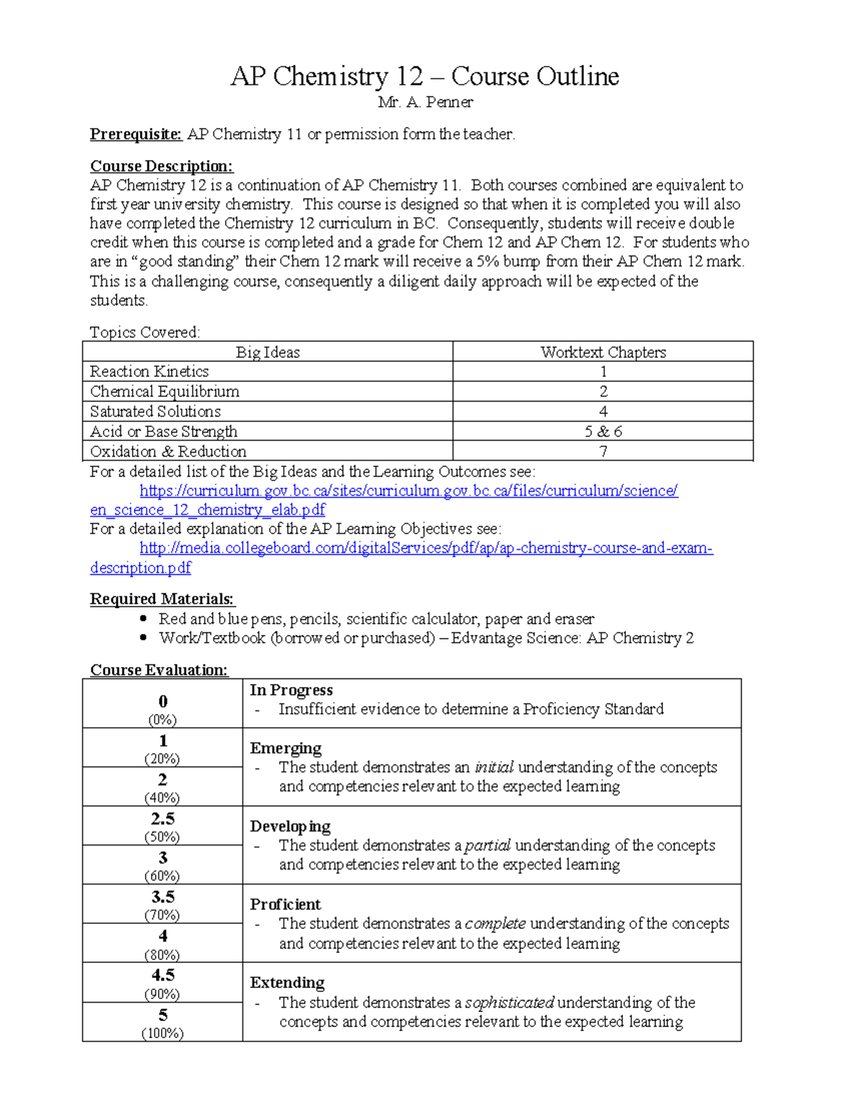 AP Chem 12 Course Outline 2024 - AP Chemistry 12 – Course Outline Mr. A ...