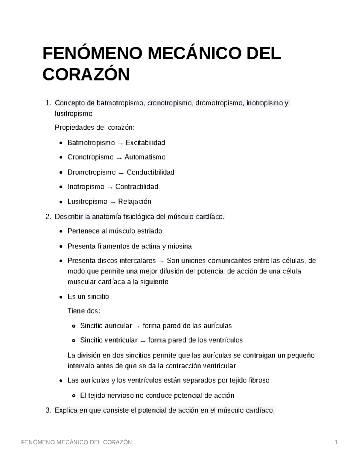 Fenmeno Mecnico DEL Corazn - FENÓMENO MECÁNICO DEL CORAZÓN Concepto de ...