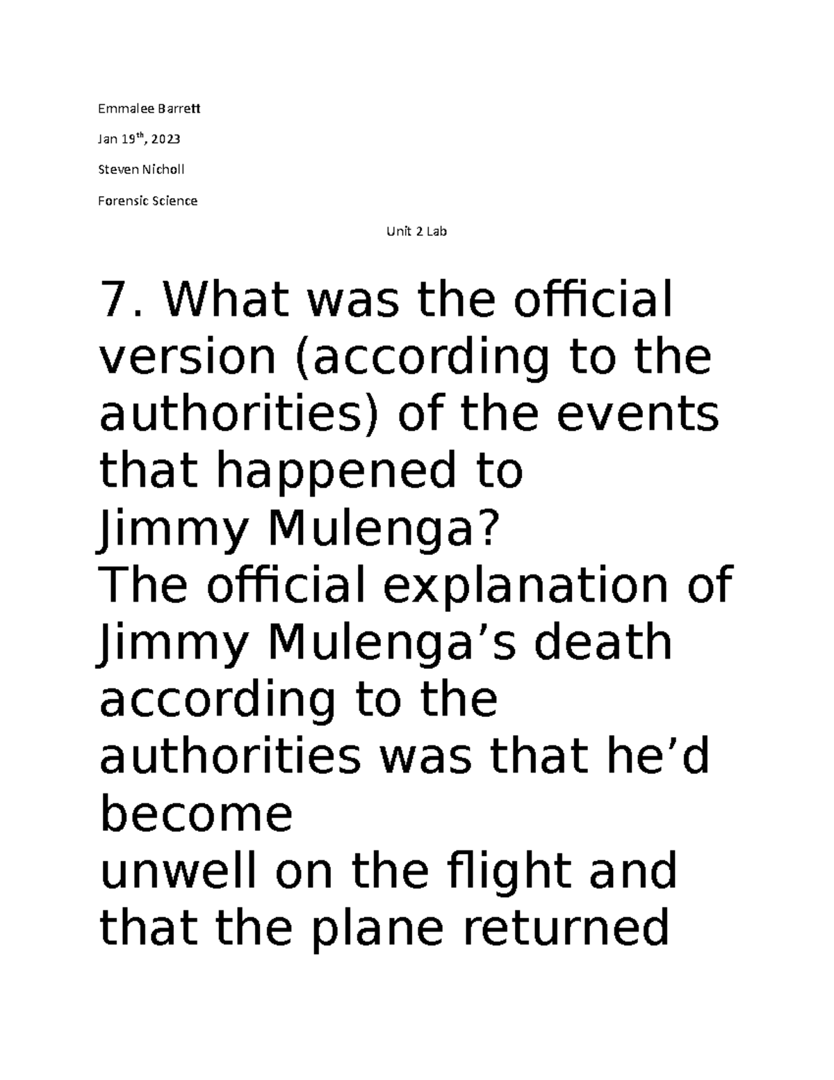 Unit 2 Lab - efsf - Emmalee Barret Jan 19th, 2023 Steven Nicholl ...