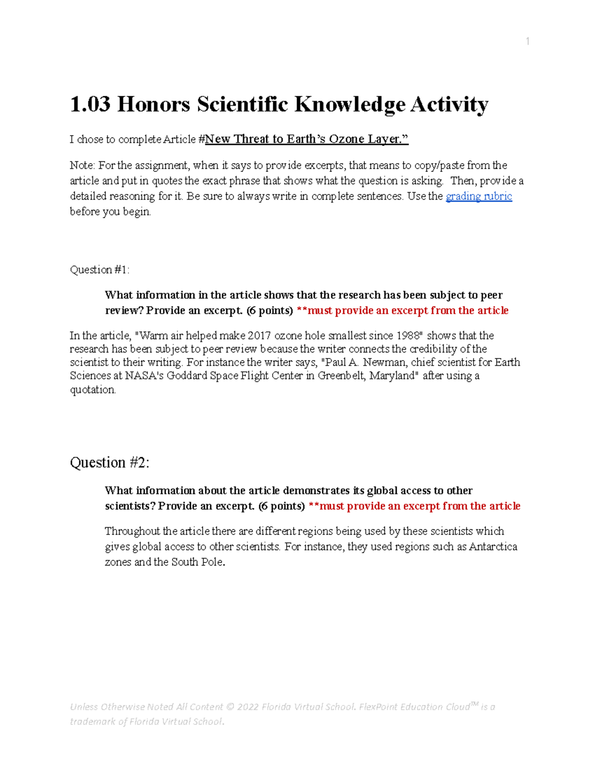 1.03 chemistry 1 - ..... - 1 1 Honors Scientific Knowledge Activity I ...