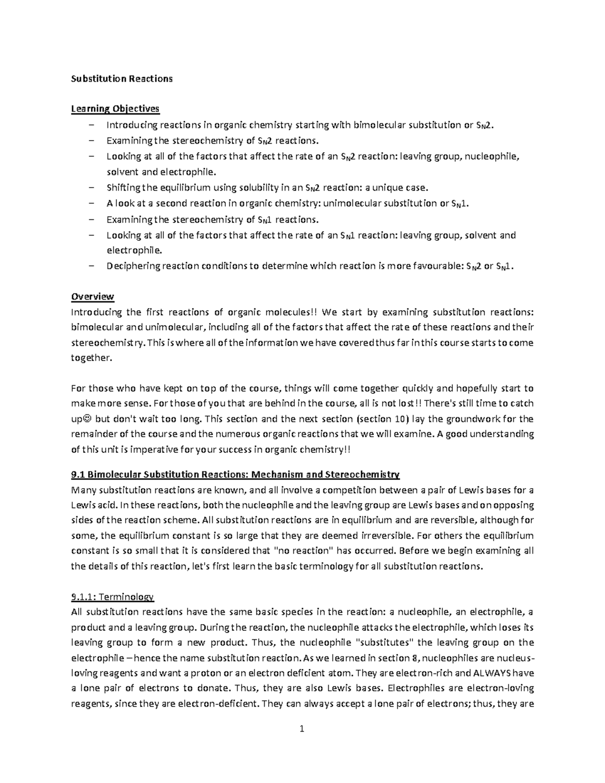 9-Substitution Reactions - Substitution Reactions Learning Objectives − ...