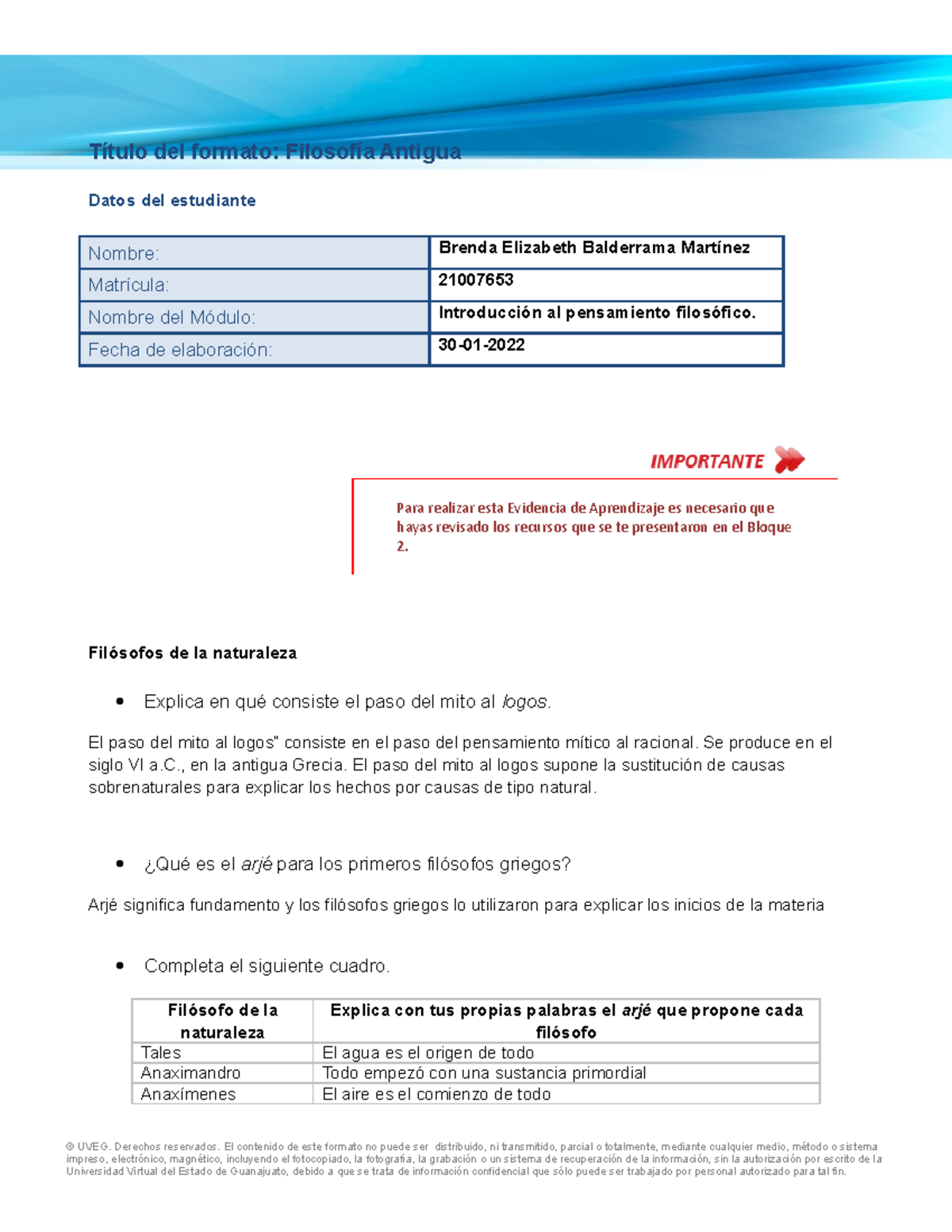 Balderrama Brenda Elizabeth Filosofía Antigua - Título del formato ...