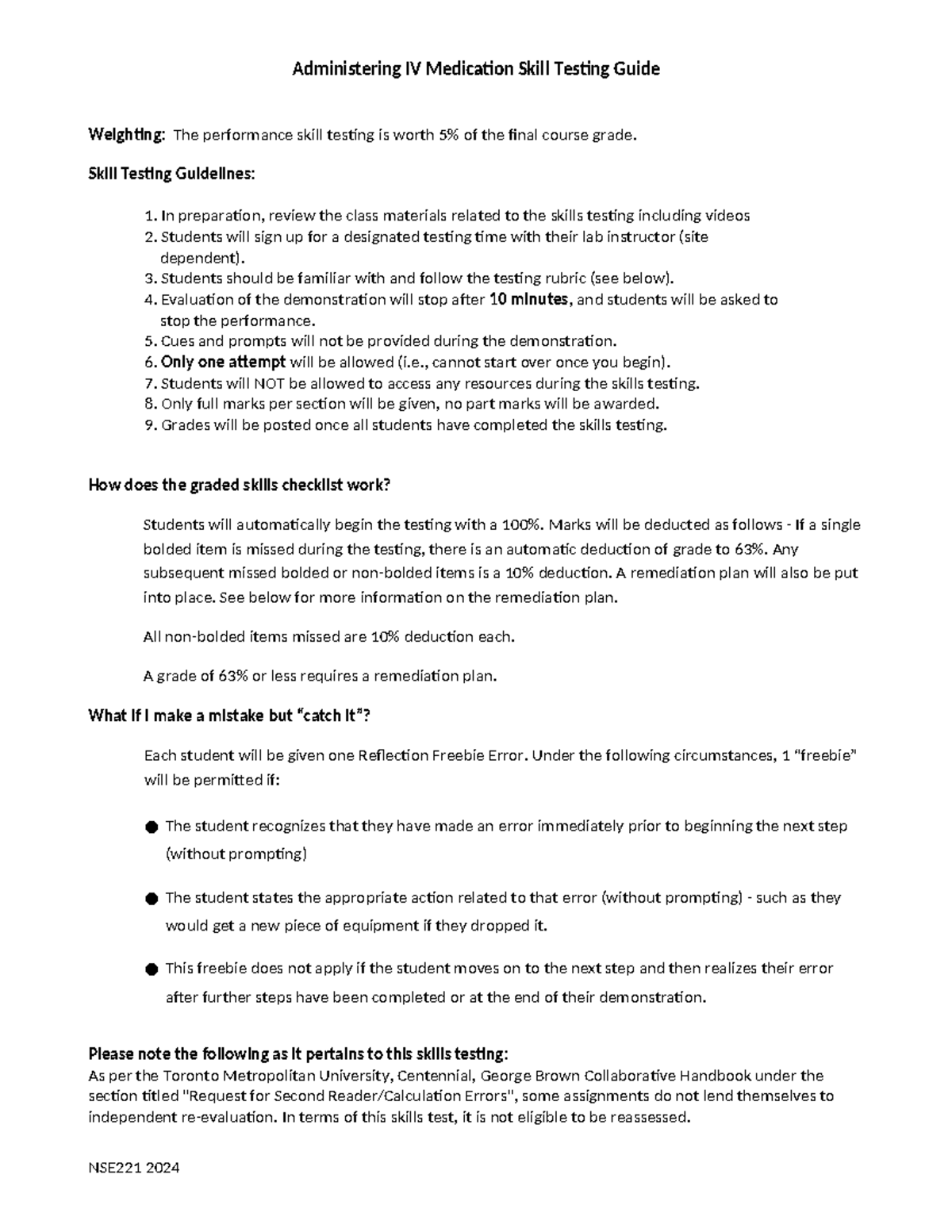 Administering IV medications Skill Testing Guide Updated ...