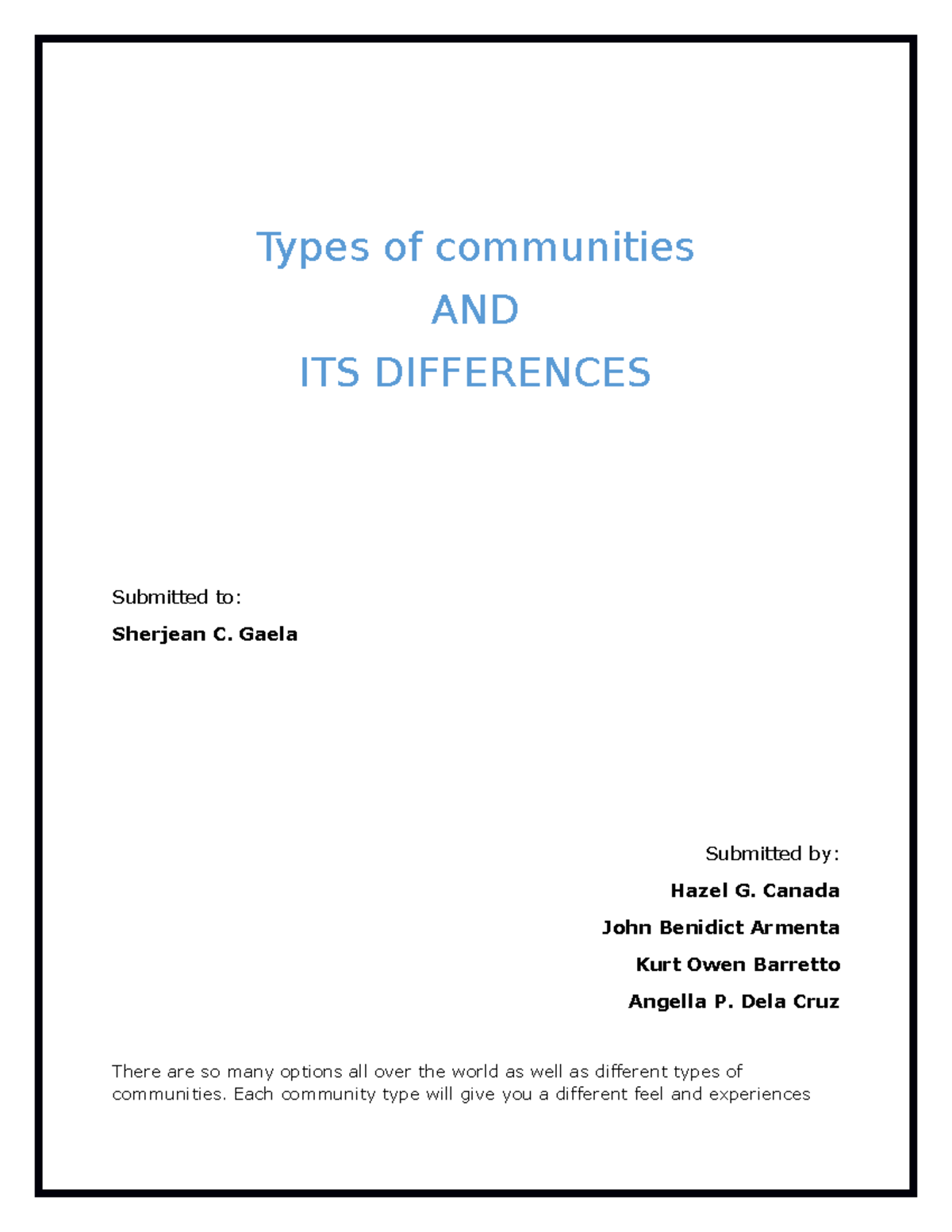 Types-of-communities - Types of communities AND ITS DIFFERENCES ...