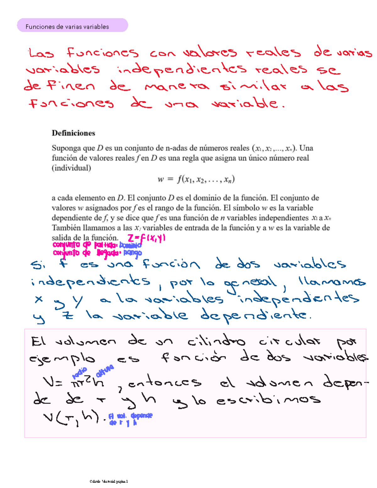 Clase 8 Funciones de varias imp - Funciones de varias variables ####### 2 = f(x , y) conjunto de ...