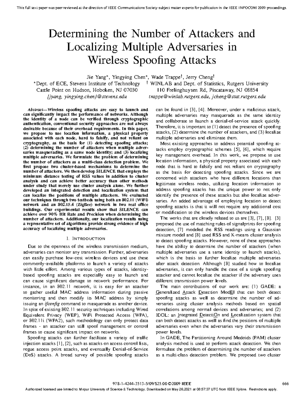 Determining The Number Of Attackers And Localizing Multiple Adversaries In Wireless Spoofing