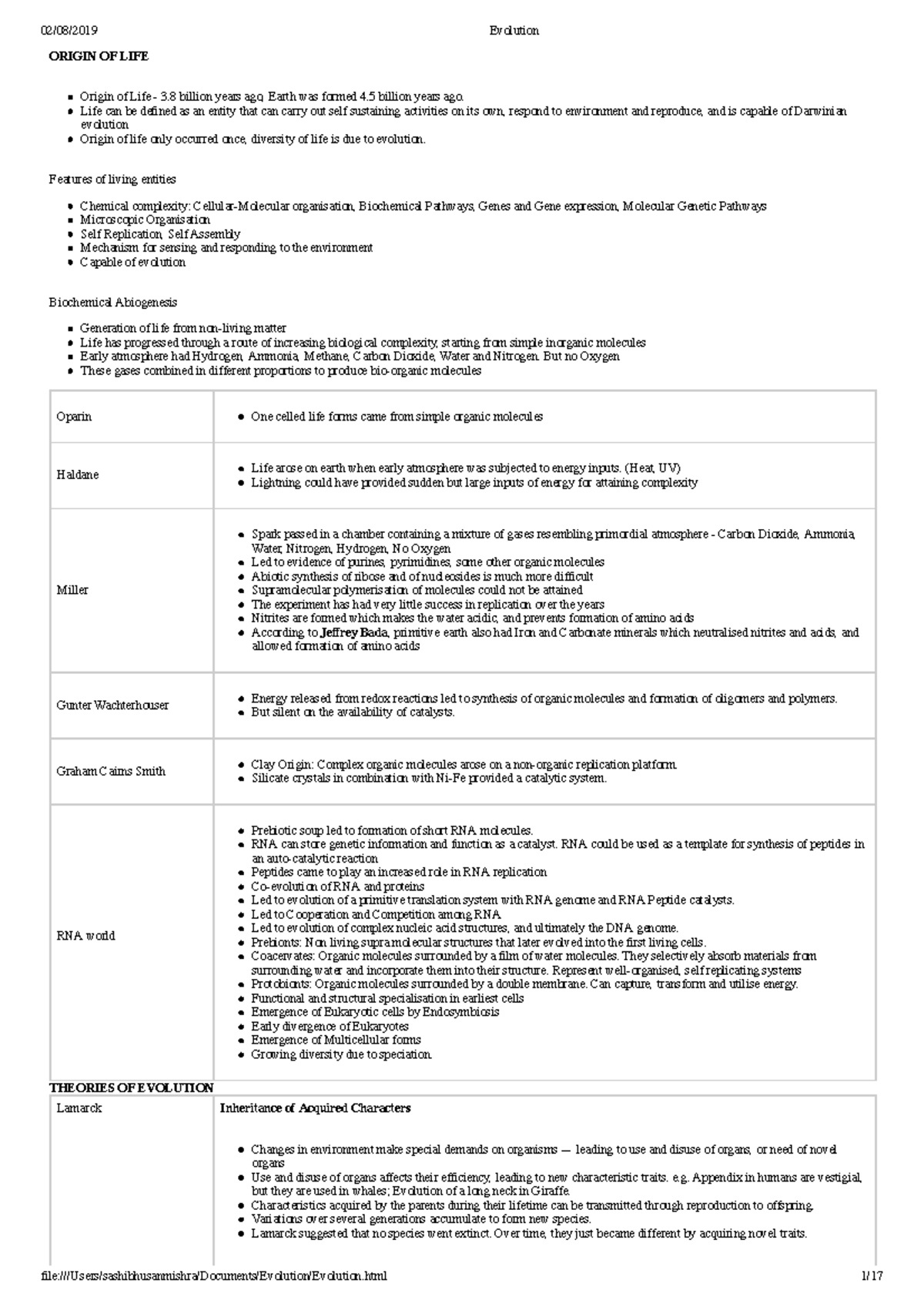 Evolution - Lecture by shashi bushan mishra - ORIGIN OF LIFE Origin of ...