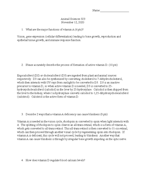 Exam 3 Practice questions - What are the major functions of Vitamin A ...