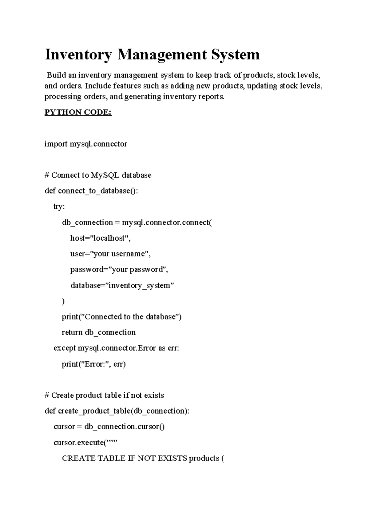 Inventory Management System - Inventory Management System Build an ...